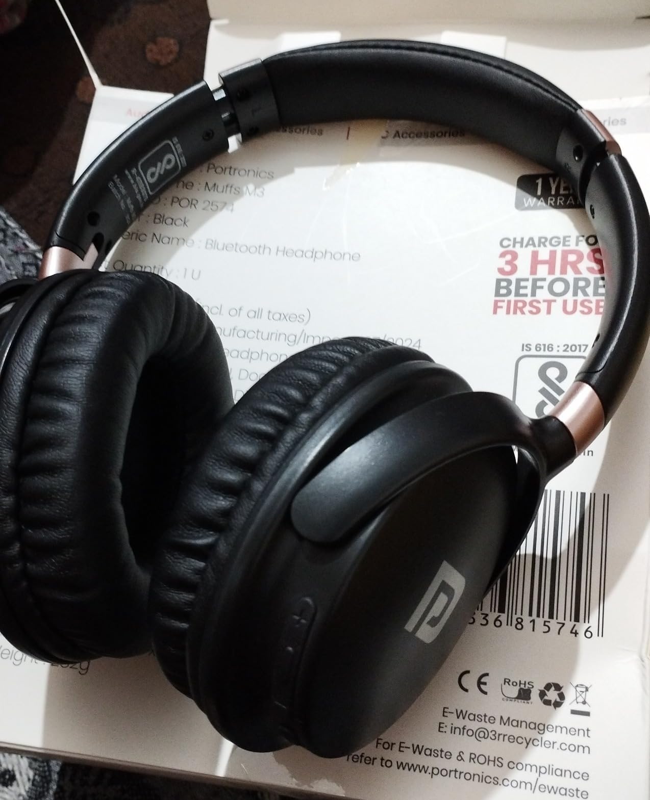 Portronics Muffs M3 Over Ear Headphones with ANC Enabled, Upto 40 Hours ...
