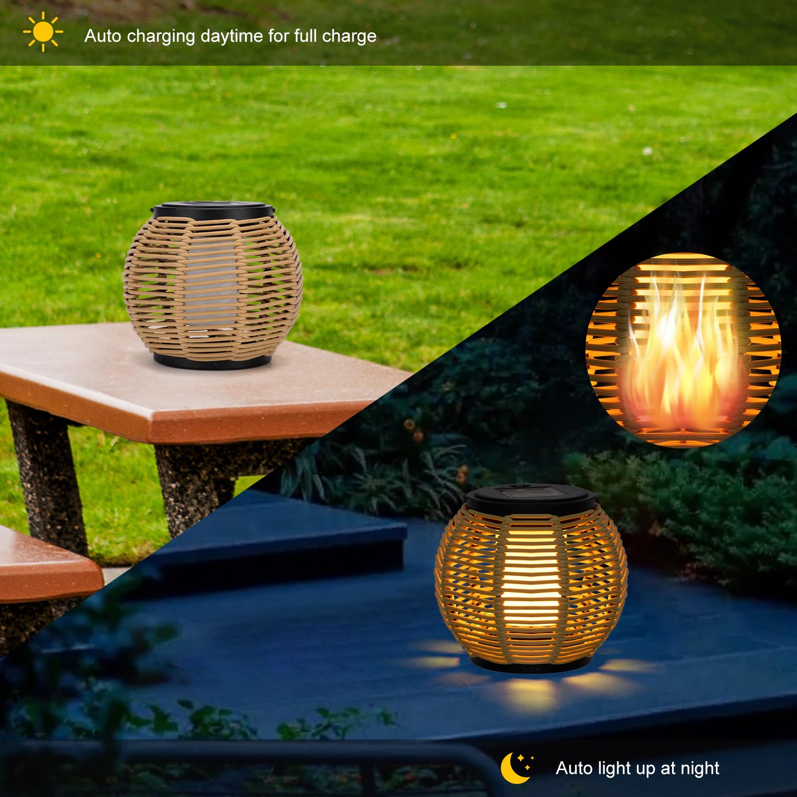 Snapklik.com : Larekook Solar Lanterns Outdoor Waterproof - Natural ...