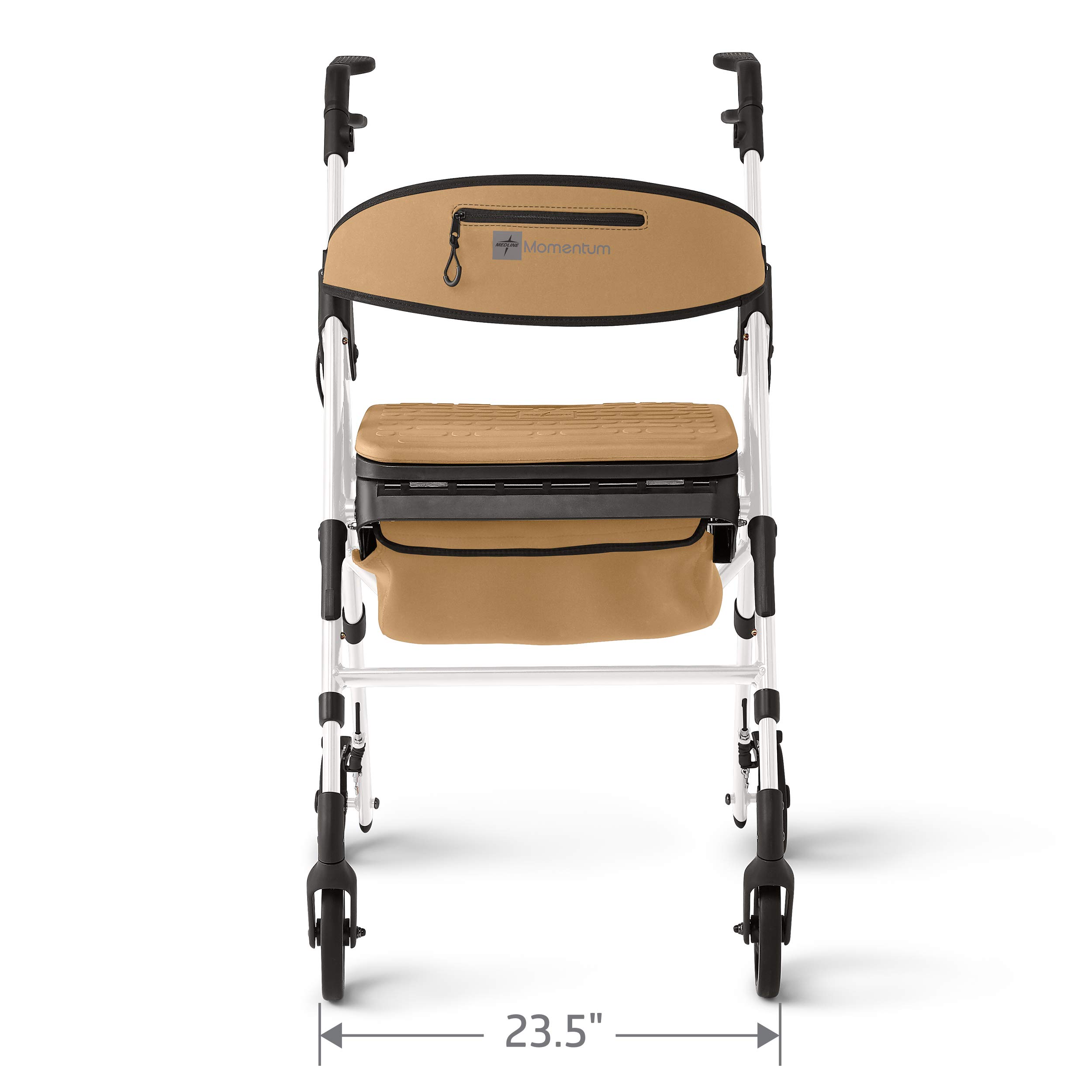Medline Momentum Rollator Walker with Seat Cushion, Premium Folding ...