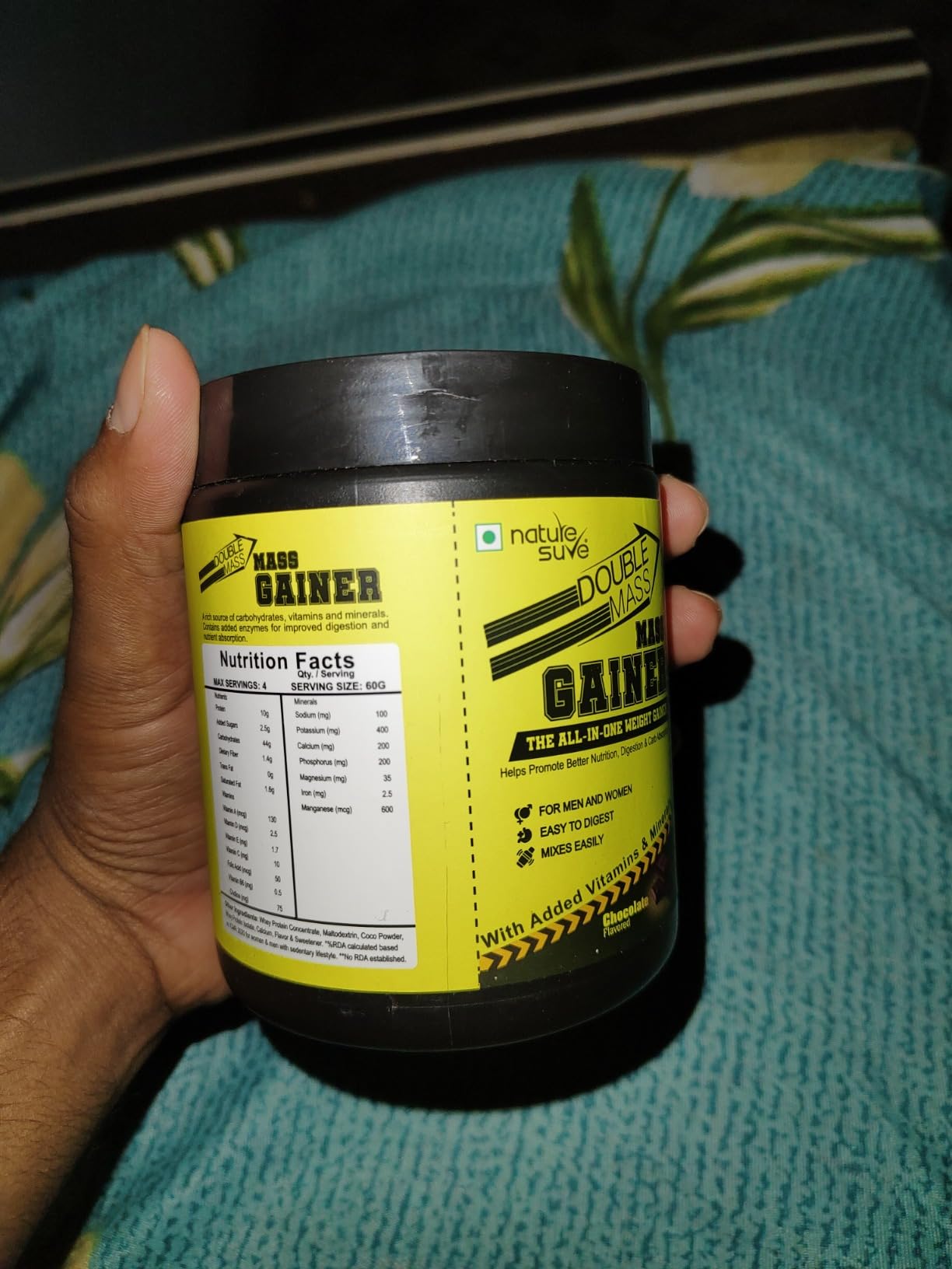 Nature Sure Double Mass Chocolate Flavored Mass Gainer with Whey ...