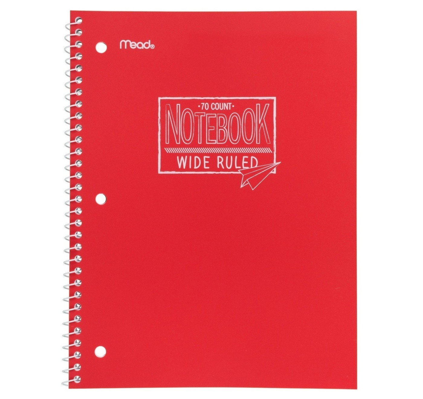 Notebook 1 Subject Wide Ruled - red - 70 sheets: 0043100076315: Amazon ...