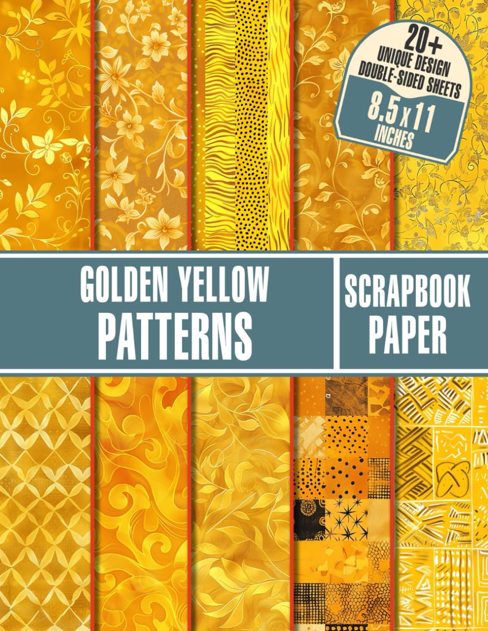 Golden Yellow Patterns Scrapbook Paper: 20+ Elegant Decorative Designs ...