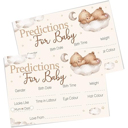 Bear Theme Baby Shower Games - Pack of 20 Cute Bear Baby Word Scramble Cards Boy Girl Baby ...