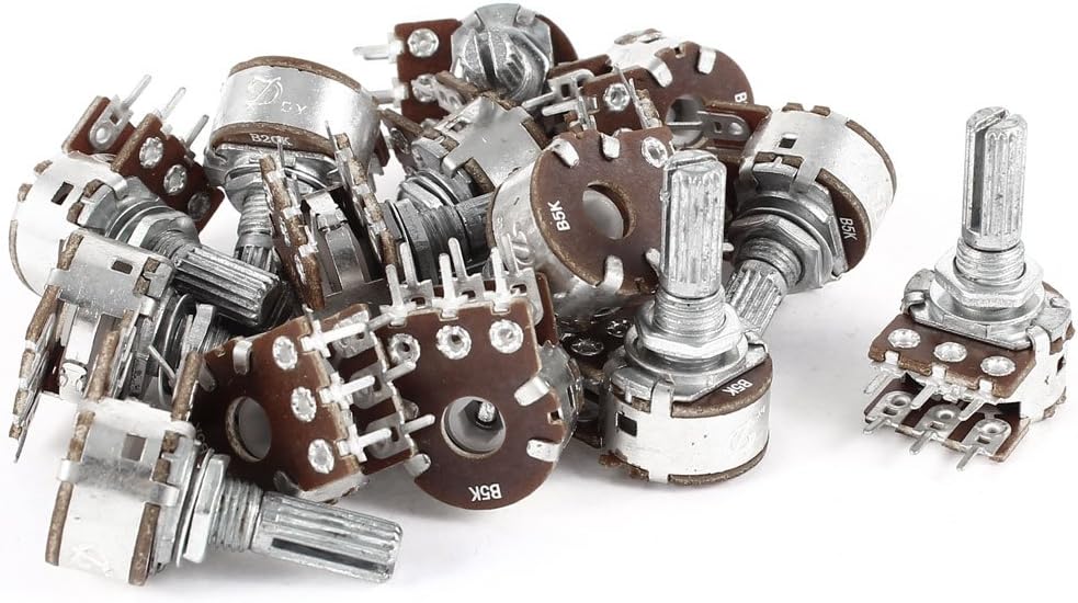 Amazon.com: Aexit 15 Pcs Variable Resistors 5K Ohm B5K 6 Terminal Dual ...