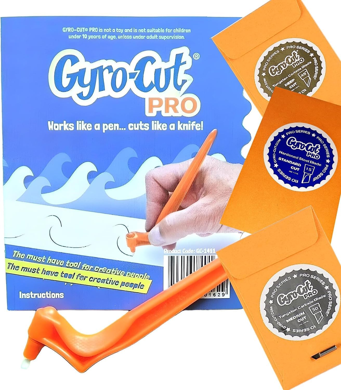 Genuine Gyro-Cut® PRO Tool Kit Including 3 Blades - Standard, Medium ...