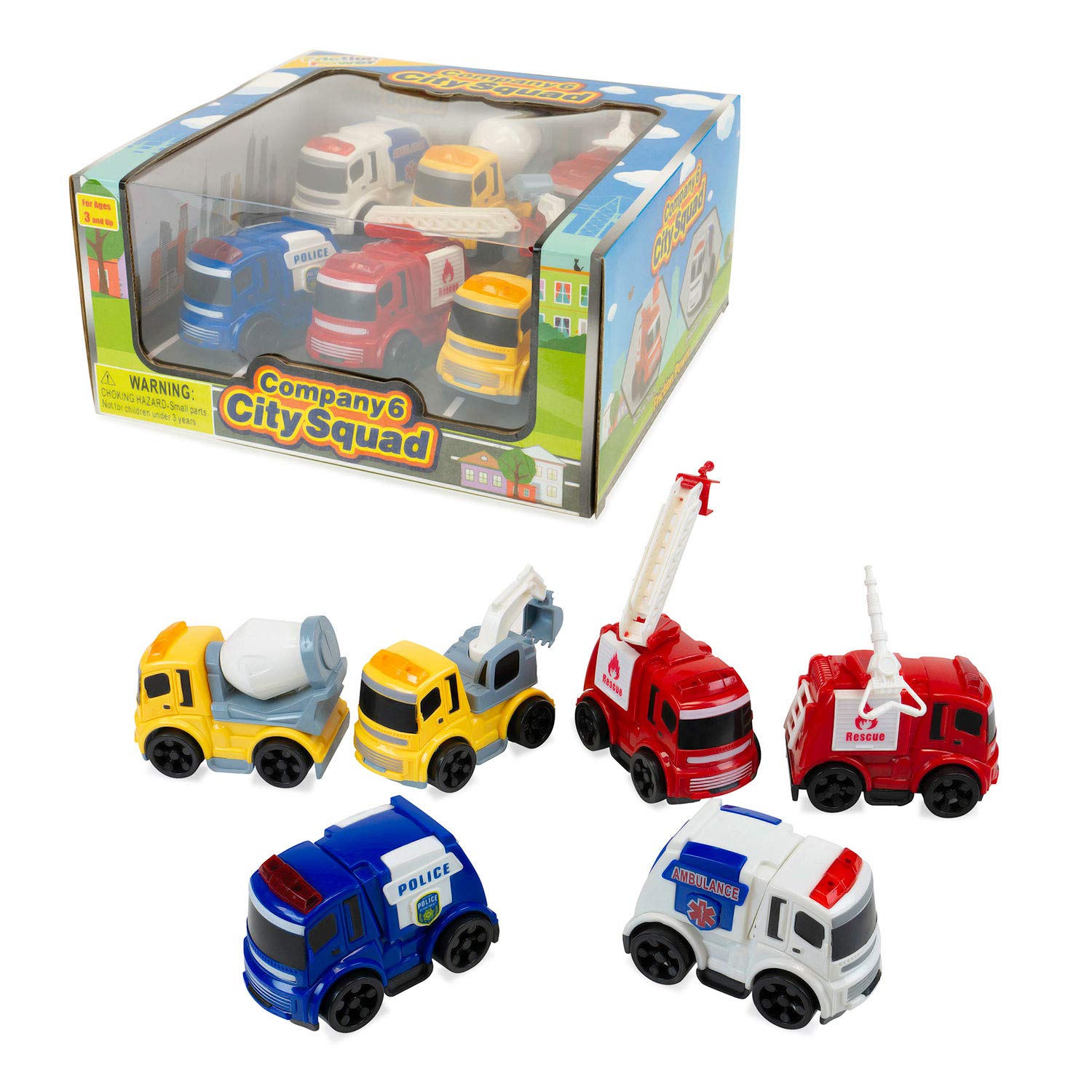 Amazon.com: 6 PCS Friction Power City Builder Construction Cars for ...