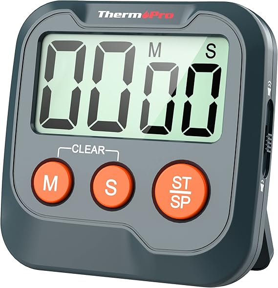 ThermoPro TM03W Kitchen Timer Digital Cooking Timer with Large LCD Display Big Digits Alarm ...