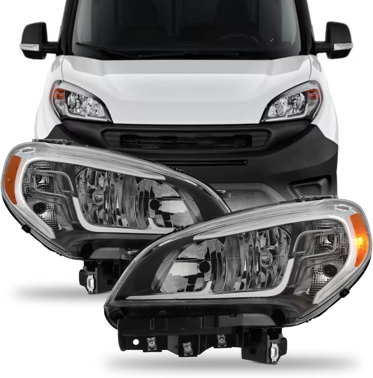 Amazon.com: AKKON - Fits 2015-2022 RAM ProMaster City Chrome Headlights ...