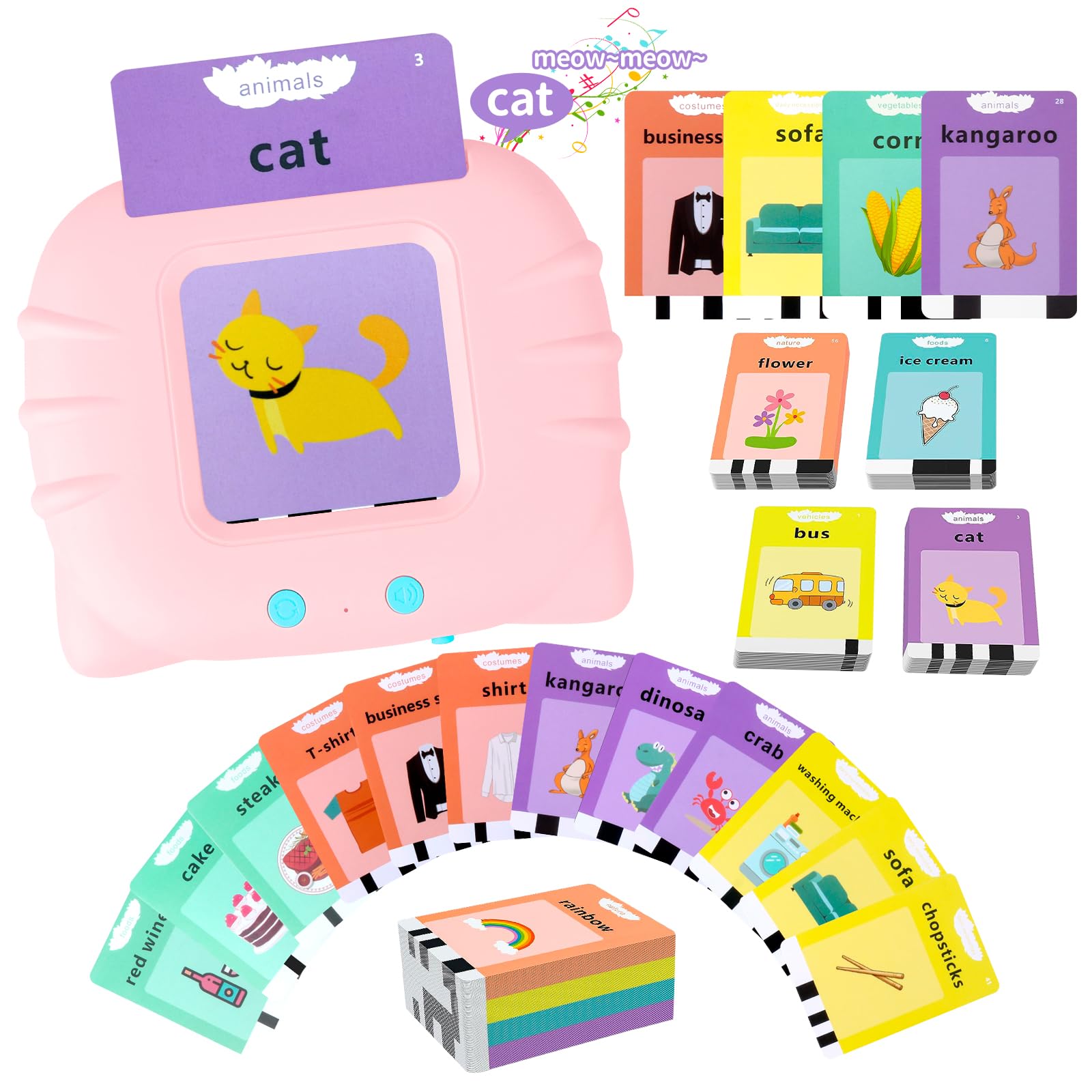 Amazon.com: Toddler Talking Flash Cards for Kids with 224 Sight Words ...