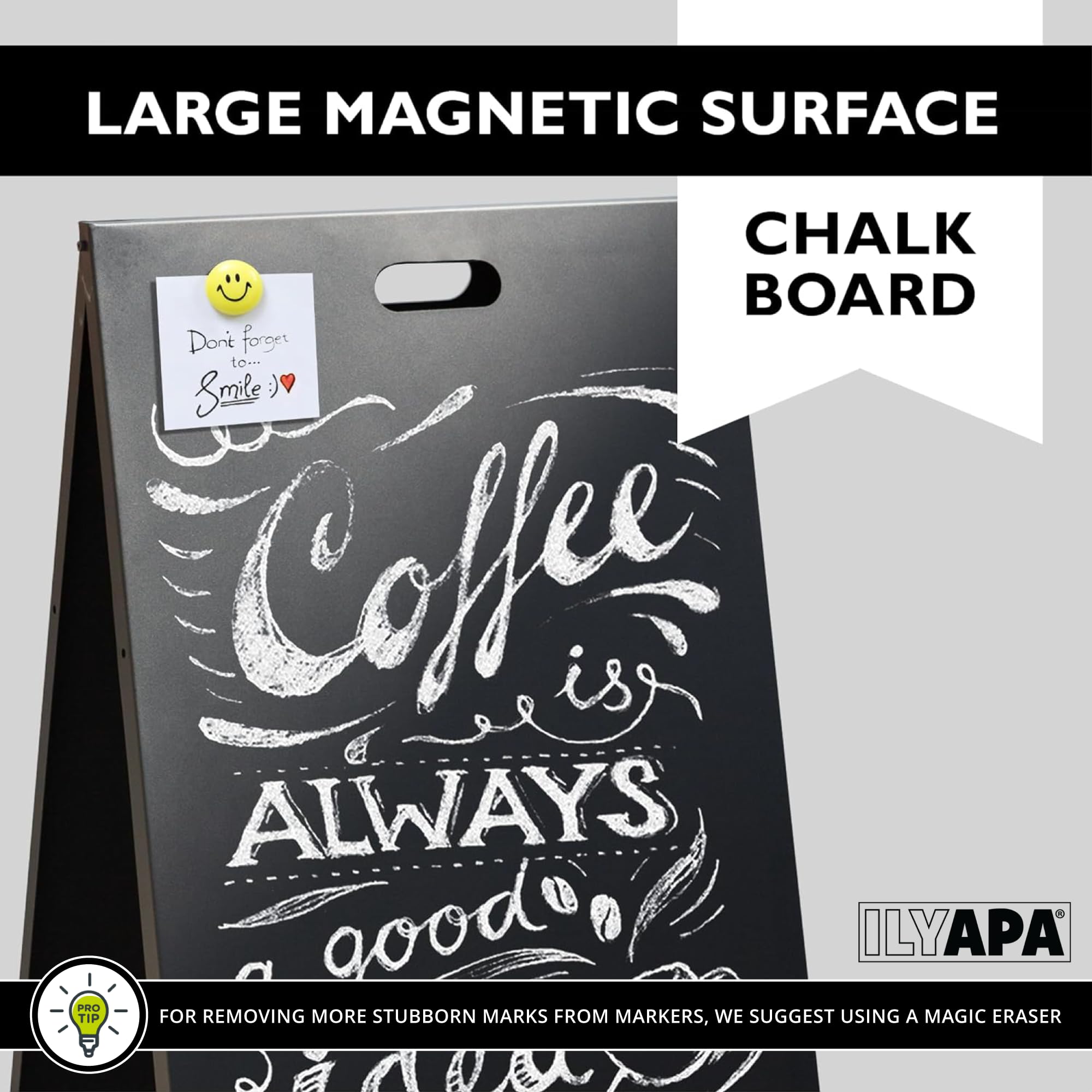 Snapklik.com : Ilyapa Modern All Metal Double Sided A Frame Chalkboard ...