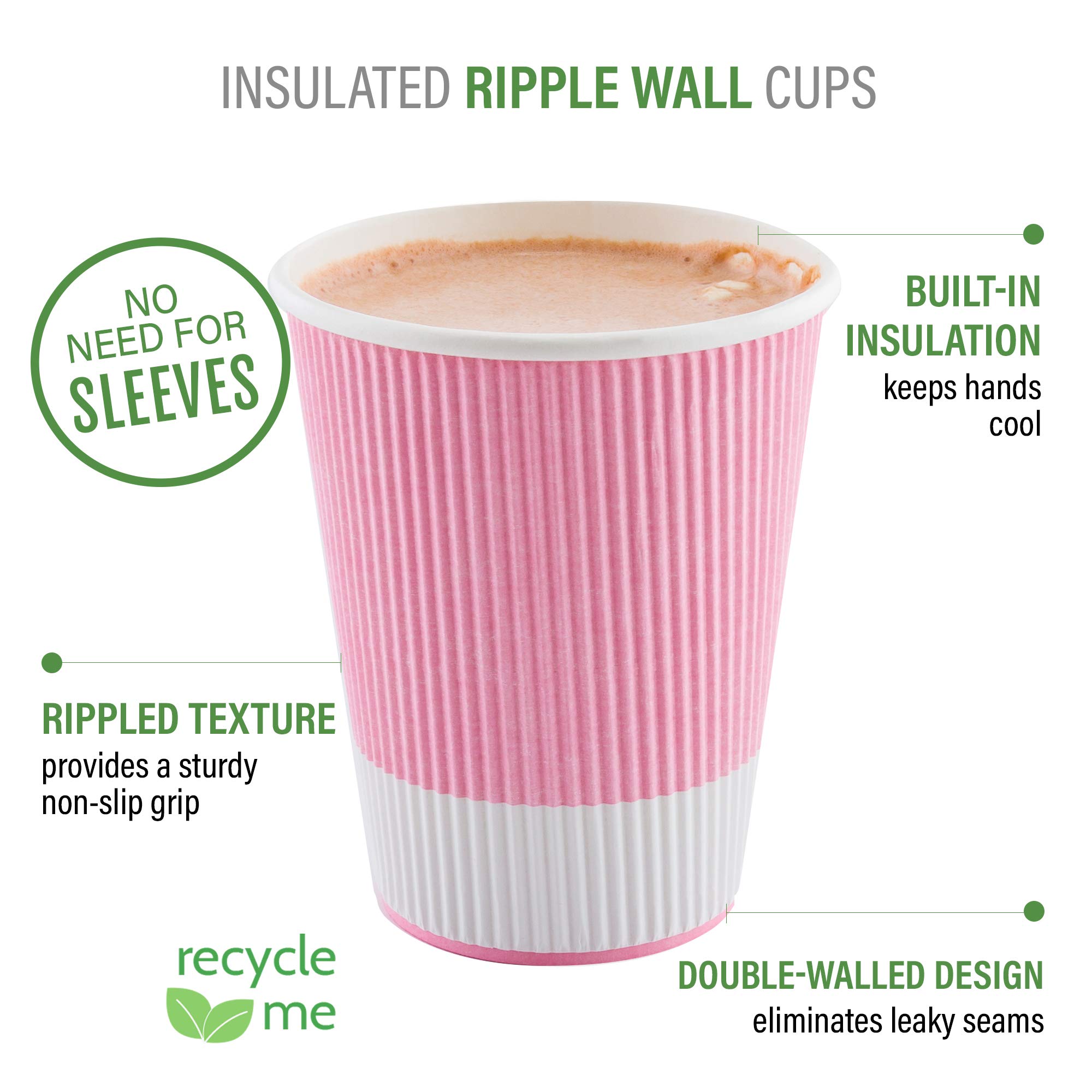 Restaurantware 4 Ounce Ripple Insulated Coffee Cups, 500 Double Wall ...