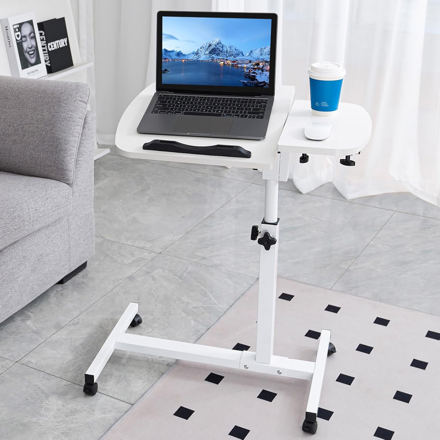 Amazon.com: Hovadova Adjustable Overbed Table with Wheels, Tilting ...