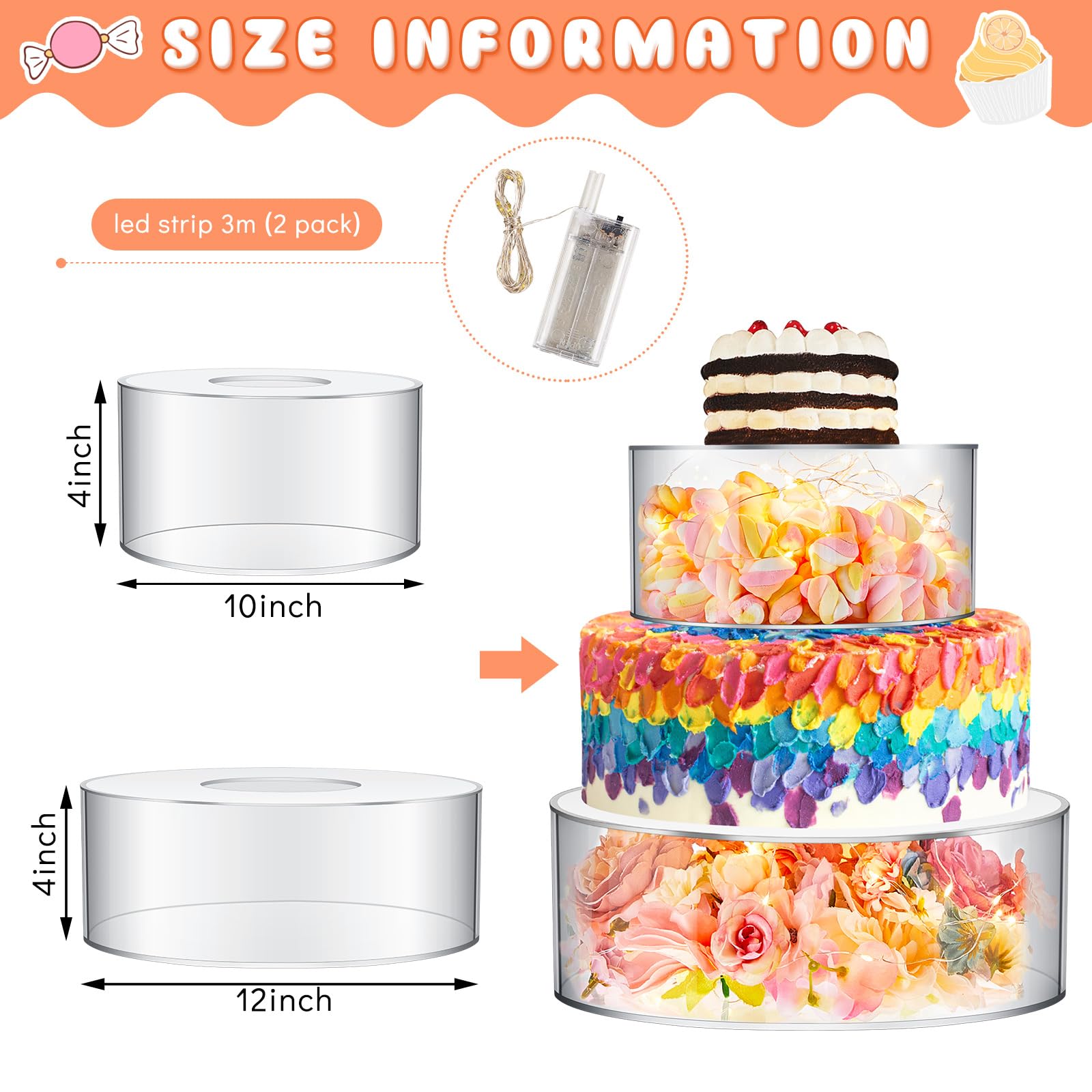 Snapklik.com : Sunnyray 2 Pcs Acrylic Cake Stands For Dessert Table ...