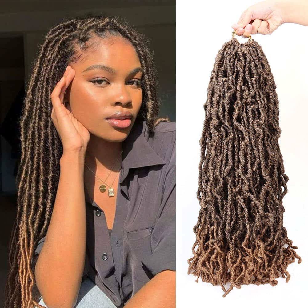 Amazon.com : Soft Locs 22 Inch Ombre Brown Faux Locs Crochet Hair 6 ...