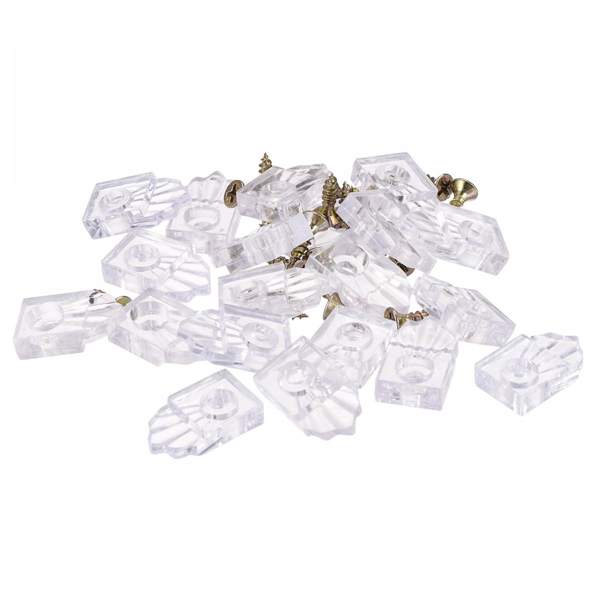 uxcell Glass Retainer Clips Kit, 15mmx25mm Cabinet Door Clips Plastic ...