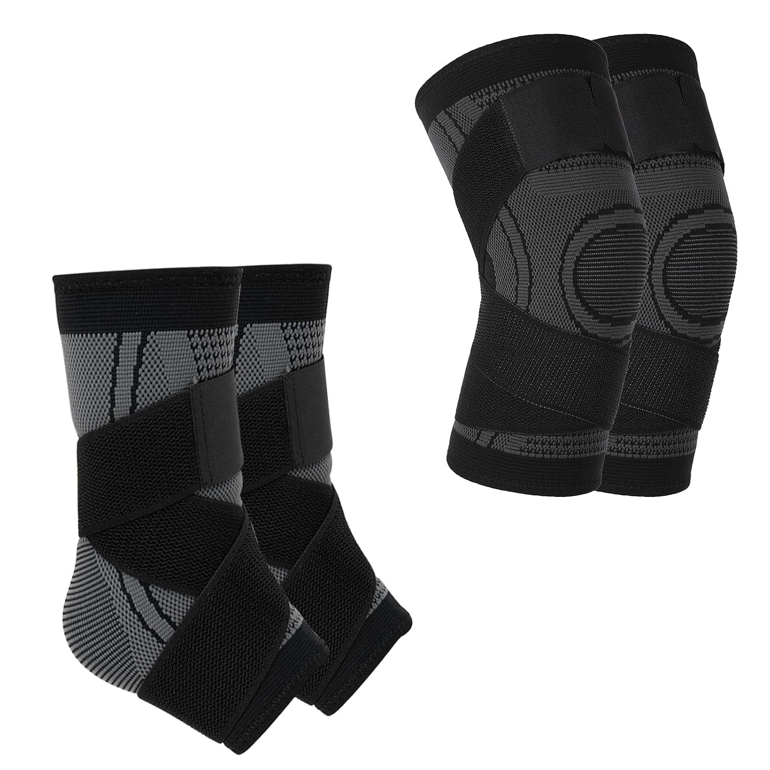 Amazon.com: Taficamt.RT Adjustable Ankle and Knee Support Braces Set ...