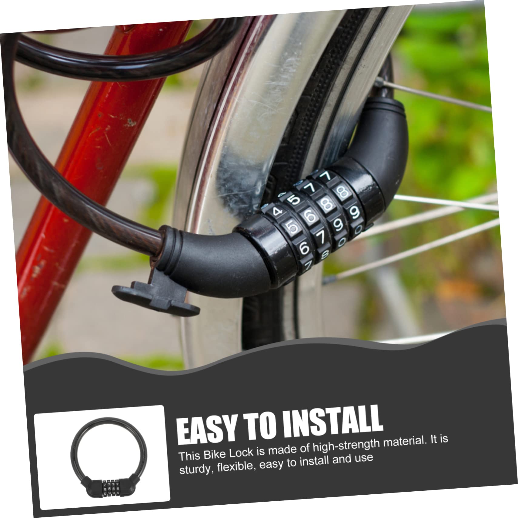 Bike Motorcycle Security Lock Bike Locks BESPORTBLE 2-Pack Combination ...