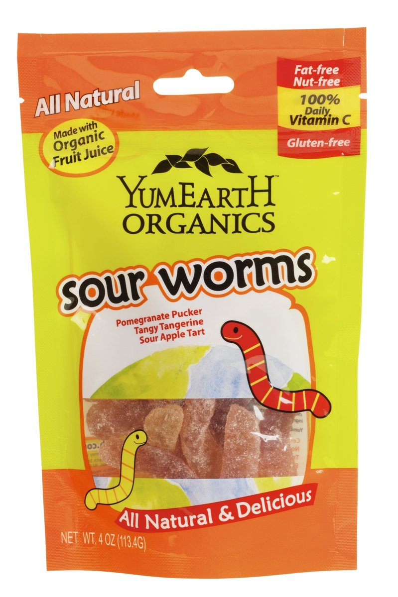 Amazon.com: Yumearth Sour Worms, 4-Ounce (Pack of 12) : Grocery ...