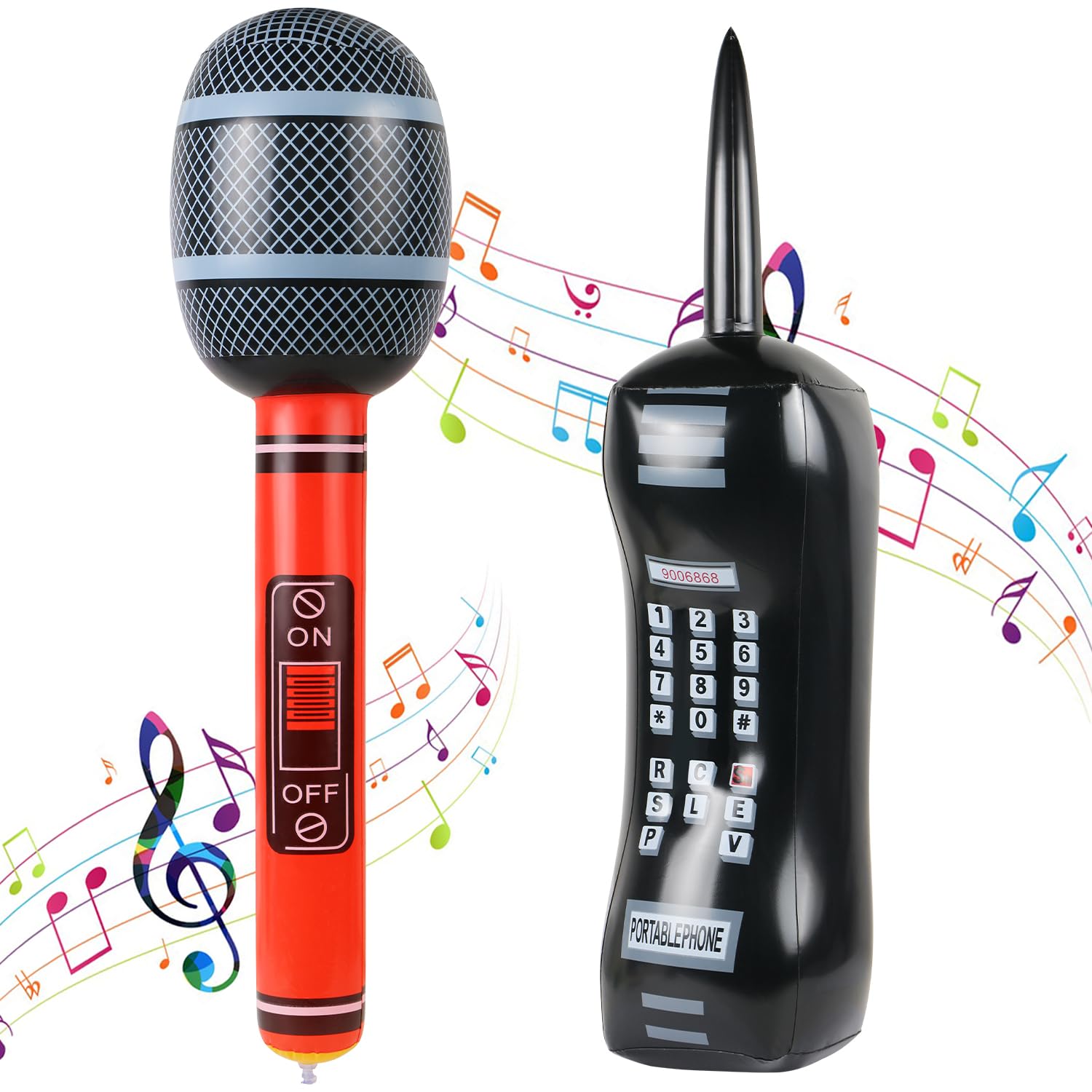 Amazon.com: Inflatable Microphones Plastic Moble Phone Blow up Large ...