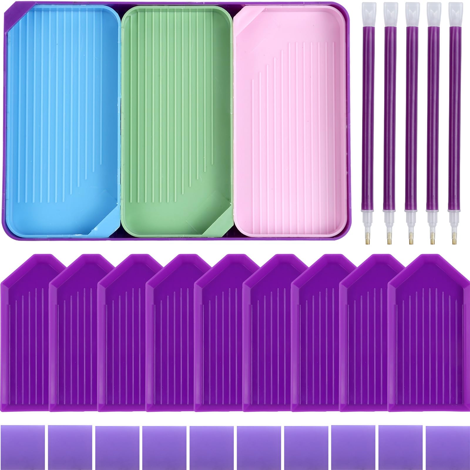 Amazon.com: 28PCS Purple 5D Diamond Art Painting Tools and Accessories ...