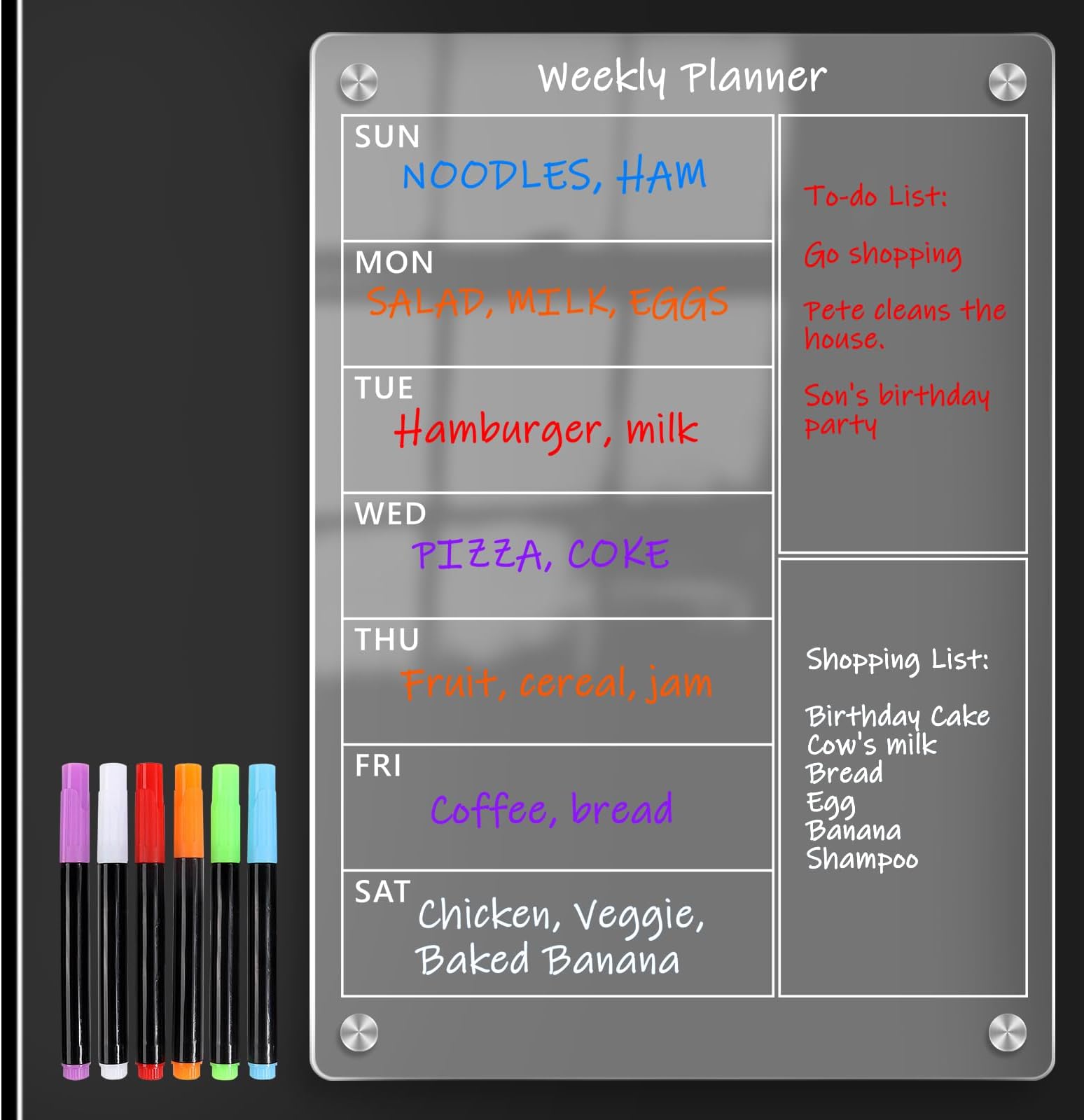 Amazon.com : Organize Your Week with our Acrylic Magnetic Weekly ...