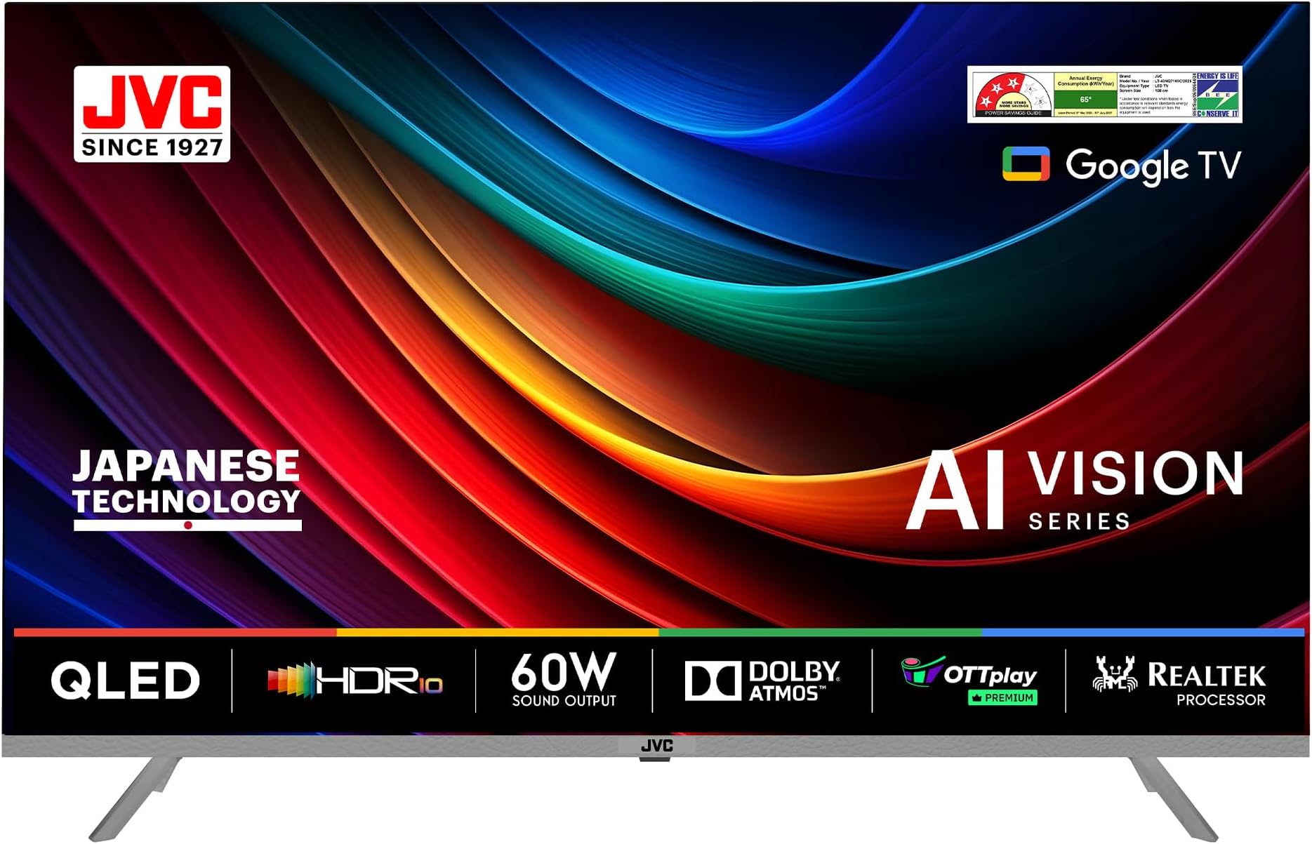 JVC 109 cm (43 inches) AI Vision Series QLED Google TV LT-43NQ7165C ...