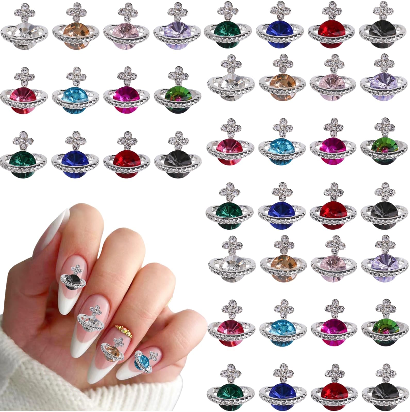 Amazon.com: 100Pcs Flower Nail Charms Flatback Resin Charms Design 3D ...
