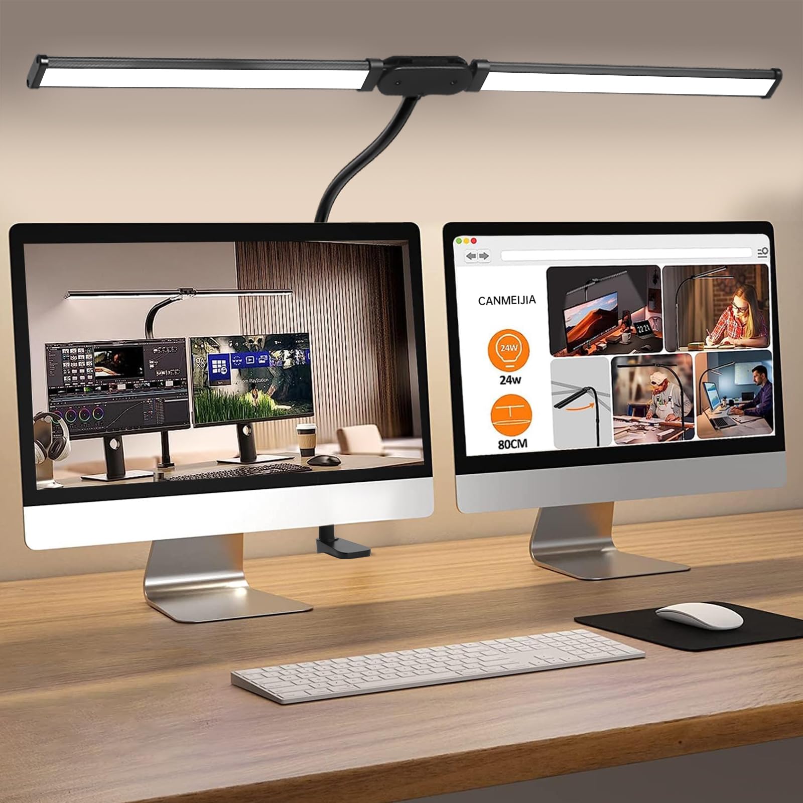CANMEIJIA LED Desk Lamps for Home Office - Upgrade Dual Head Architect ...