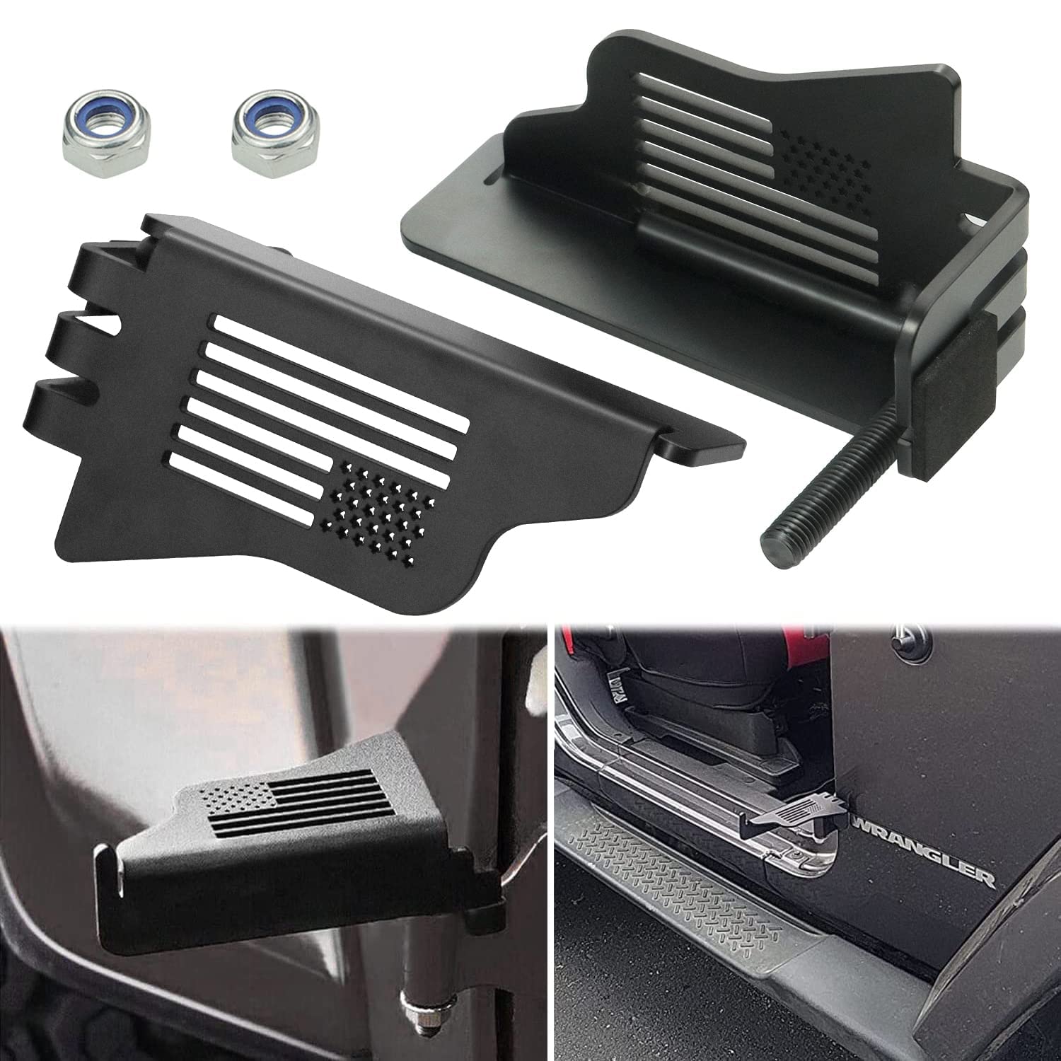 Matte Black Powder Coated Pegs Wrangler JL JK Gladiator JT Foot Pegs ...