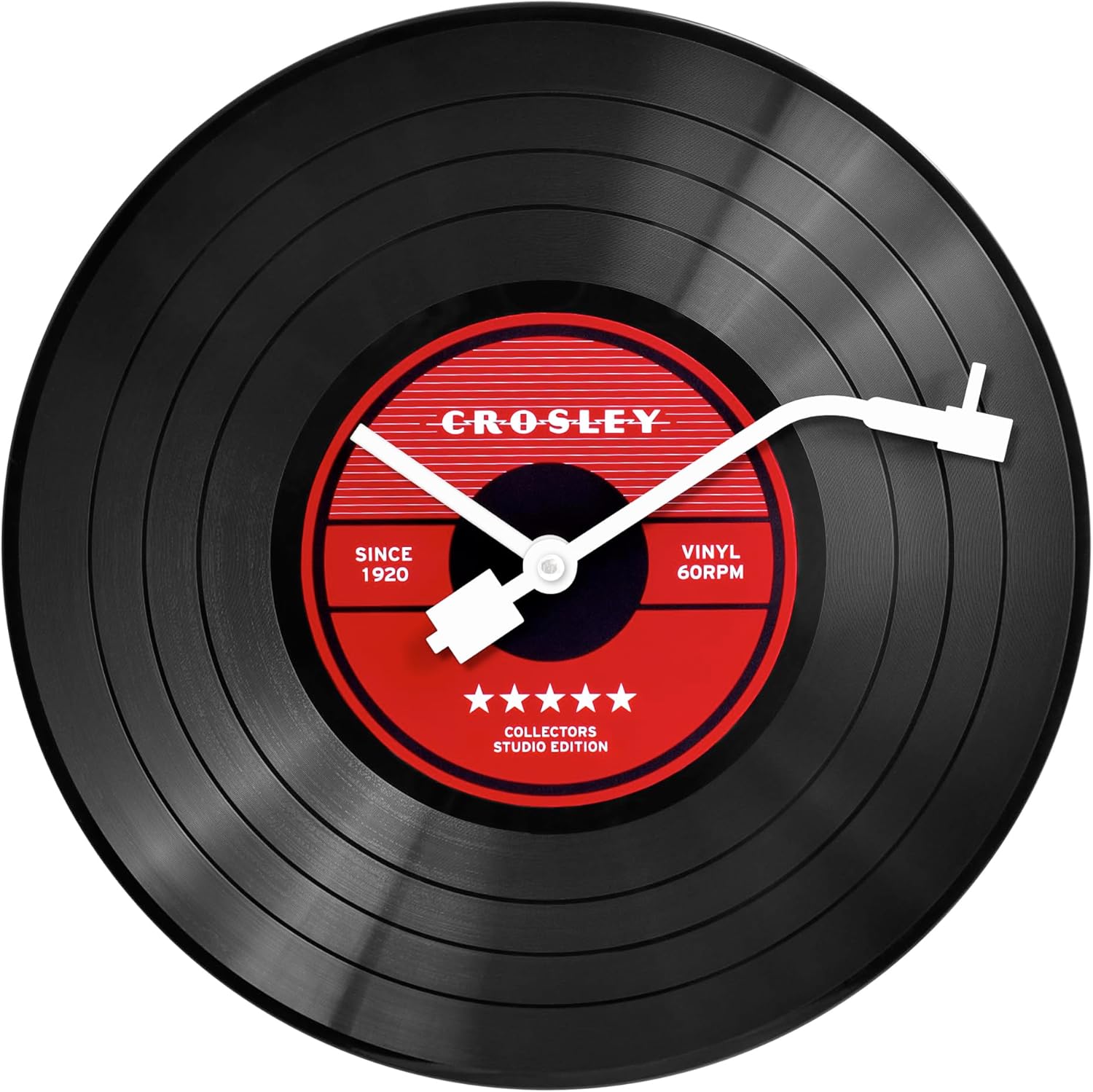 Amazon.com: Timelink Crosley Retro Vinyl Record Player Wall Clock, Mid ...