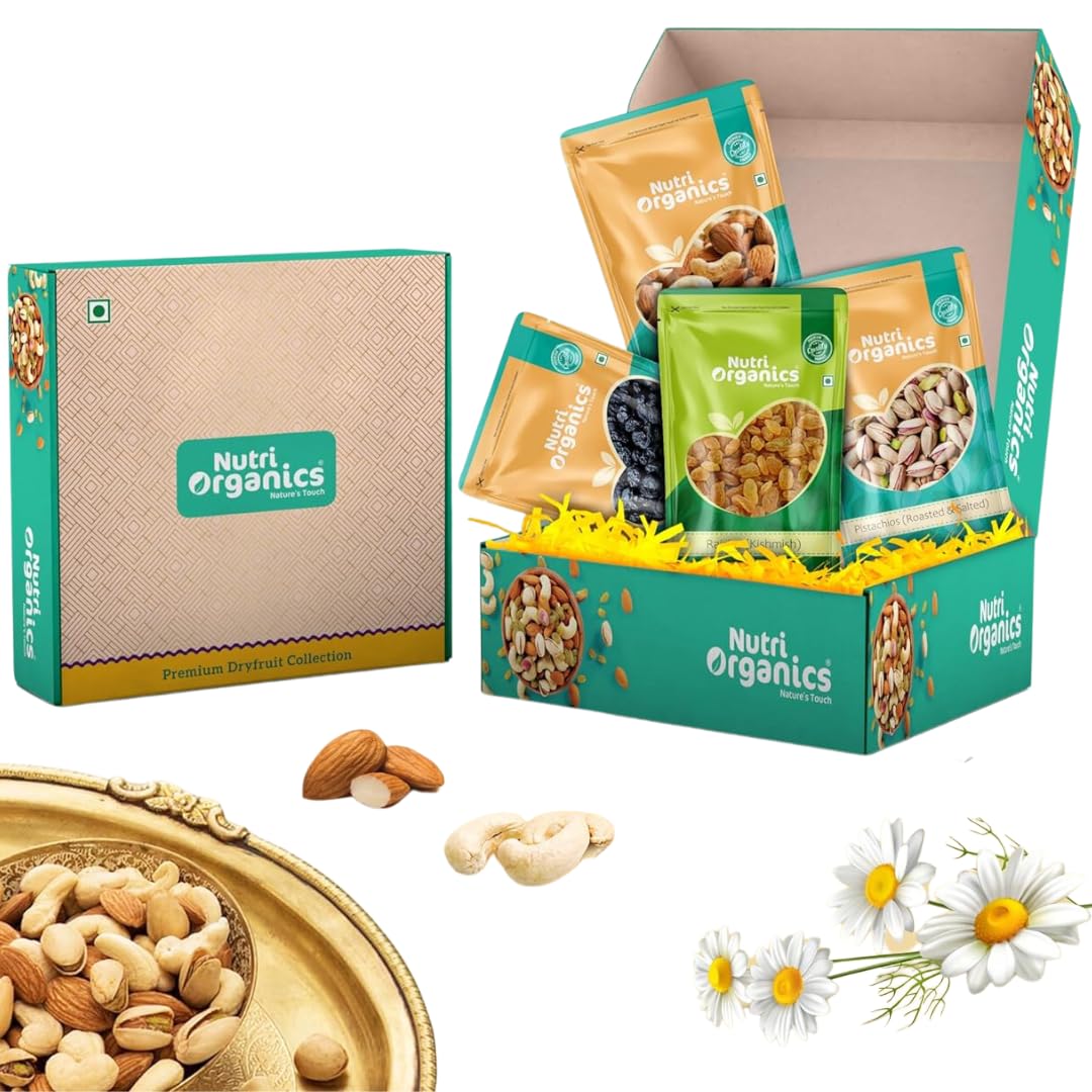 NutriOrganics Dry Fruit Celebrations Gift Box 400g Ideal for Rakhi ...