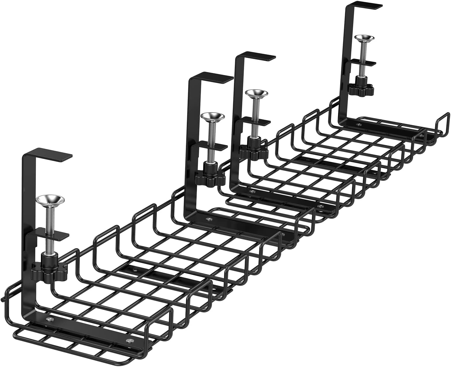 Amazon.com: Delamu 2 pack Metal Cable Management Under Desk U-Channel ...