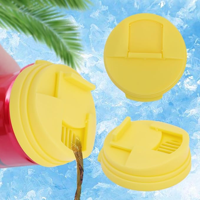 Amazon.com: Plastic Beverage Yellow Can Lids Leak-proof Drinks ...