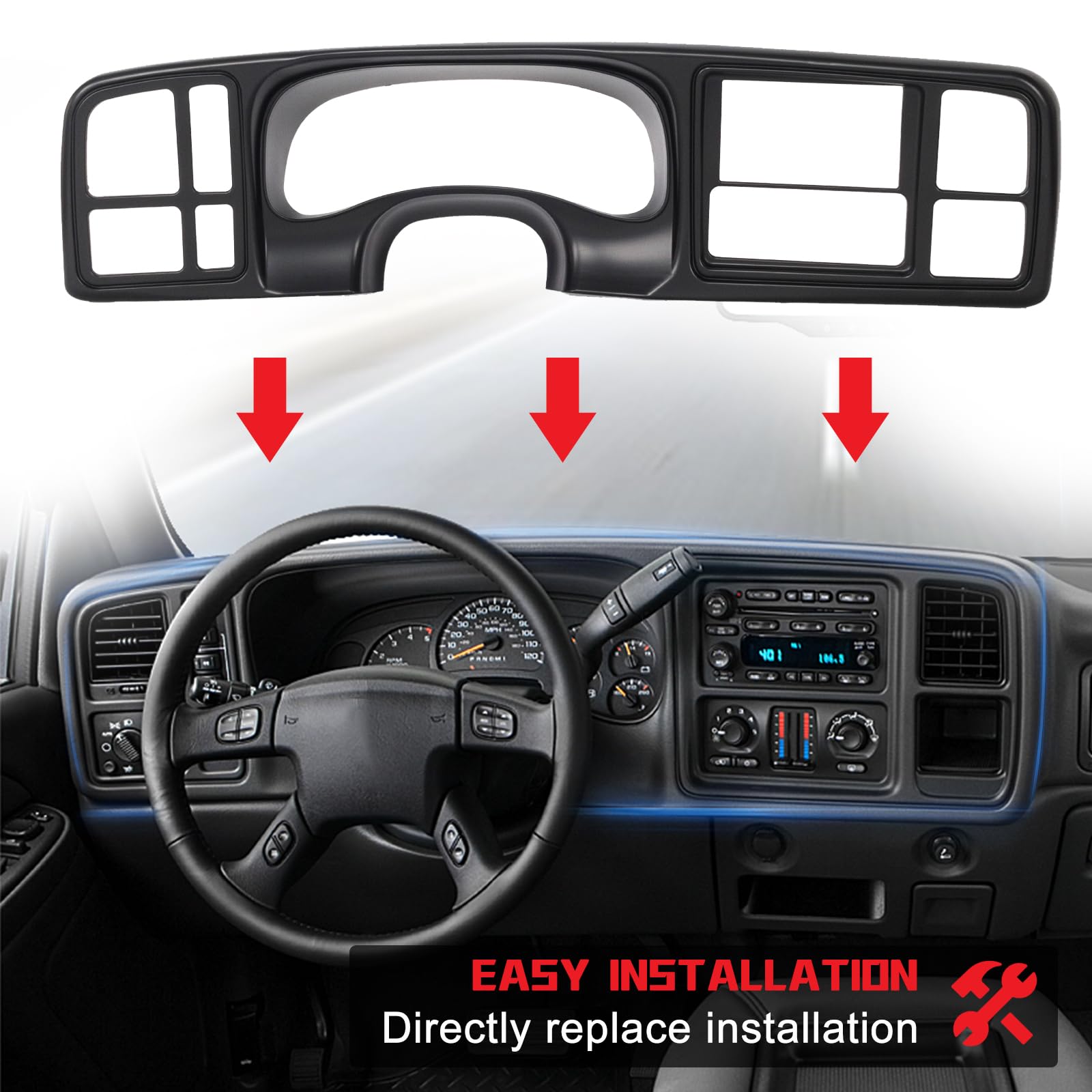 Snapklik.com : Partzer Double Din Dash Bezel Cover Kit Compatible