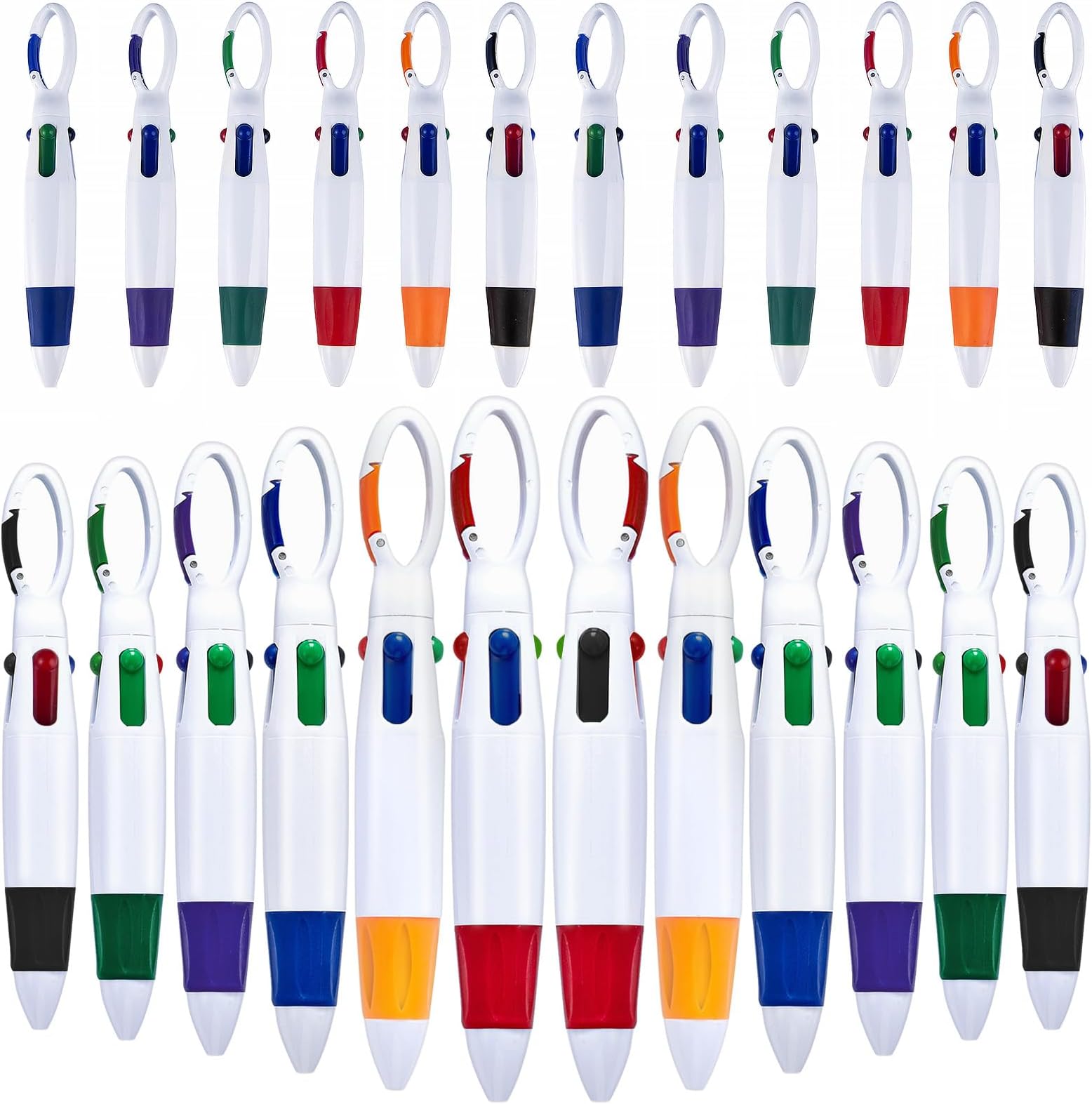 Joyseedi 24Pcs 4 Colour Pens All in One with Buckle Keychain ...