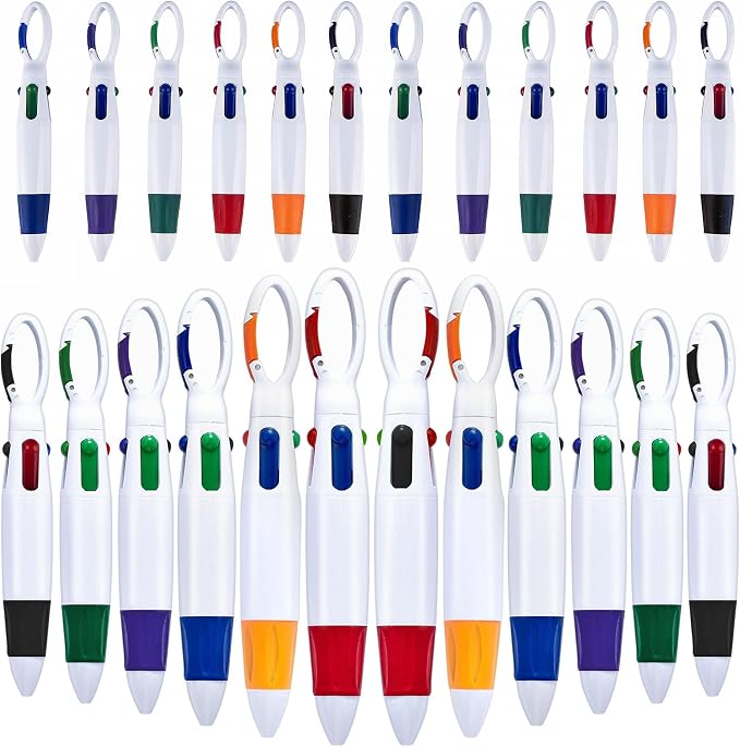 Joyseedi 24Pcs 4 Colour Pens All in One with Buckle Keychain ...