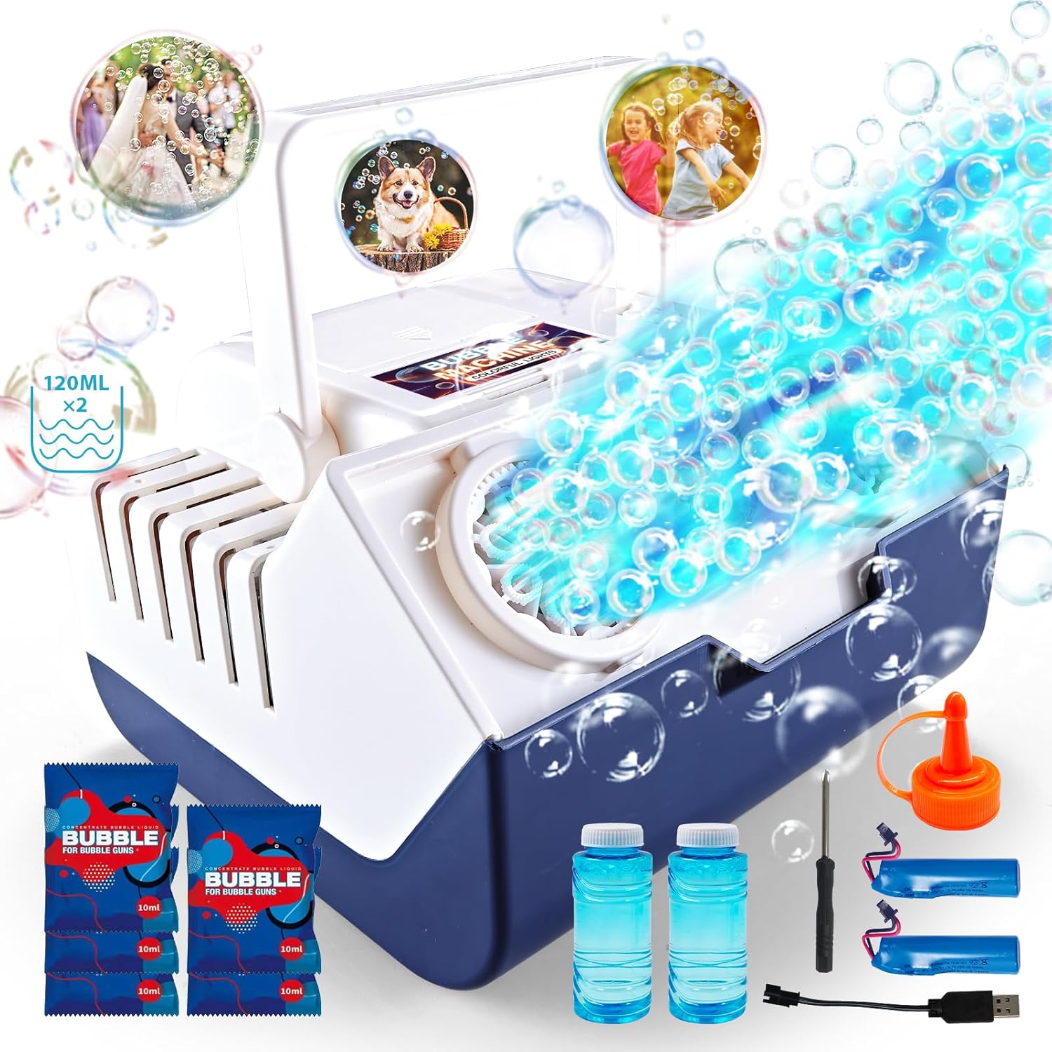 Amazon.com: Automatic Bubble Machine Bubble Maker Bubble Blower with 2 ...