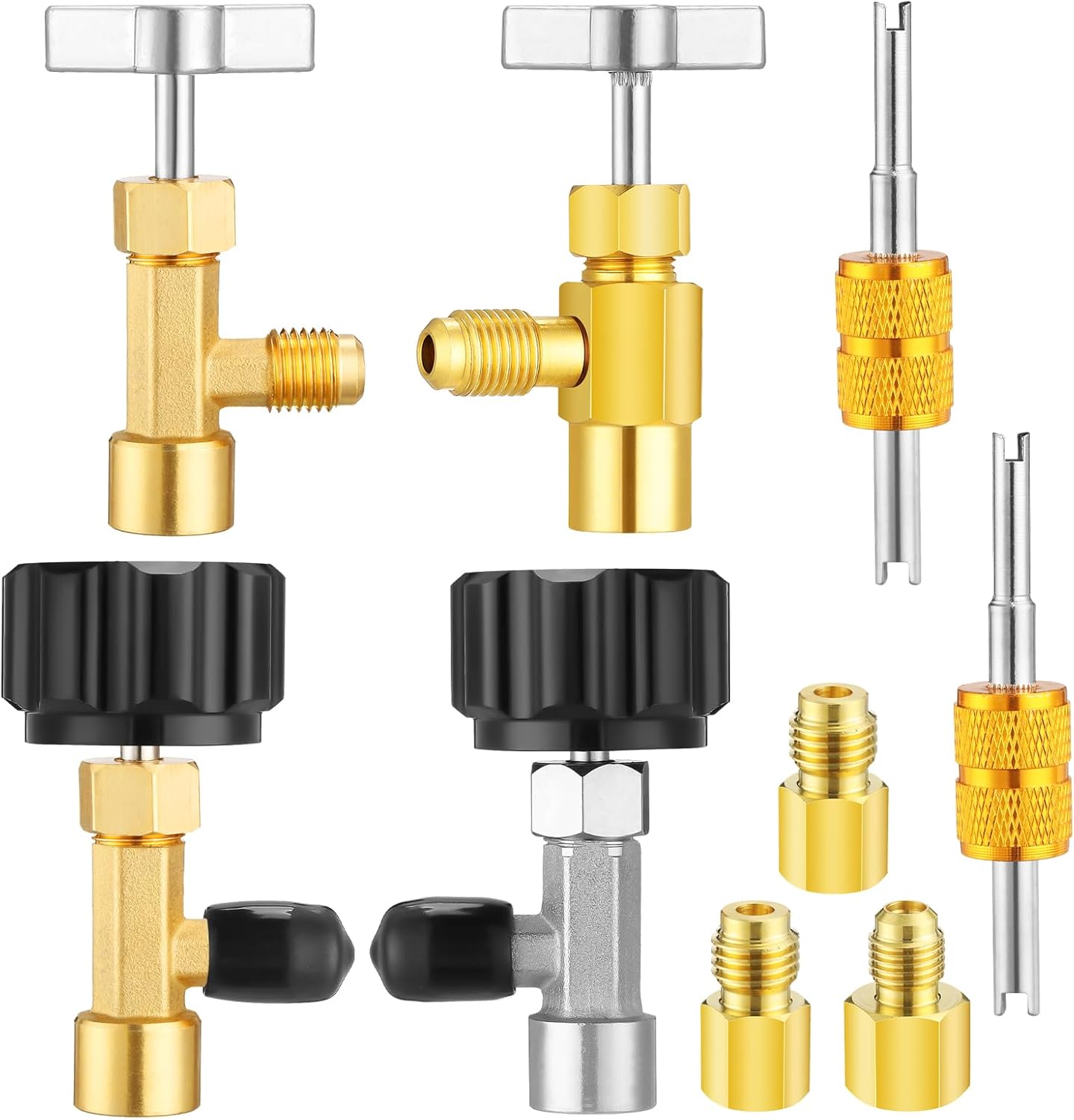 Amazon.com: Leriton 9 Pcs R134a Adapter Tool Kit Include Self Sealing ...