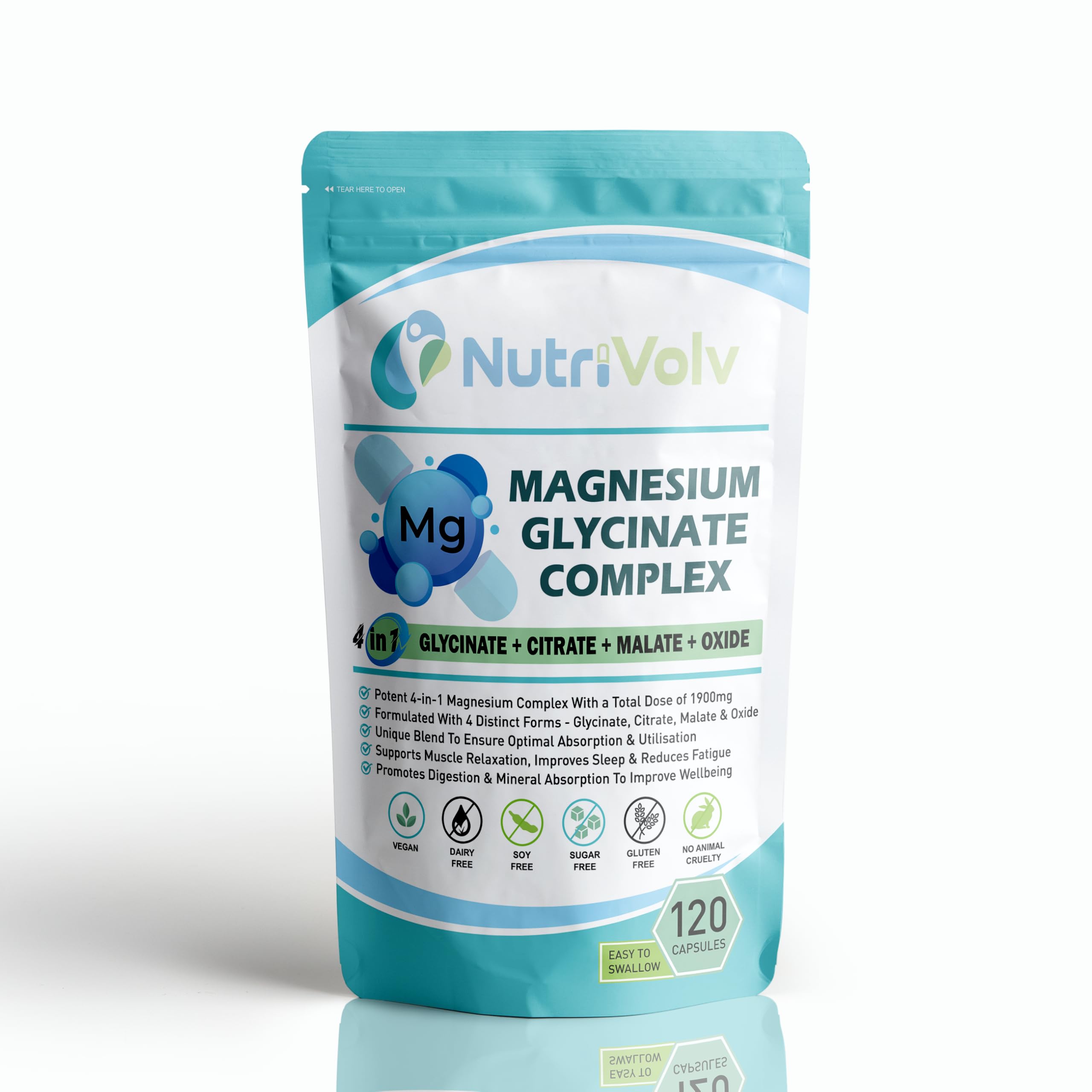 Buy Magnesium Glycinate 4-in-1 Complex 1900mg | 446mg Elemental ...