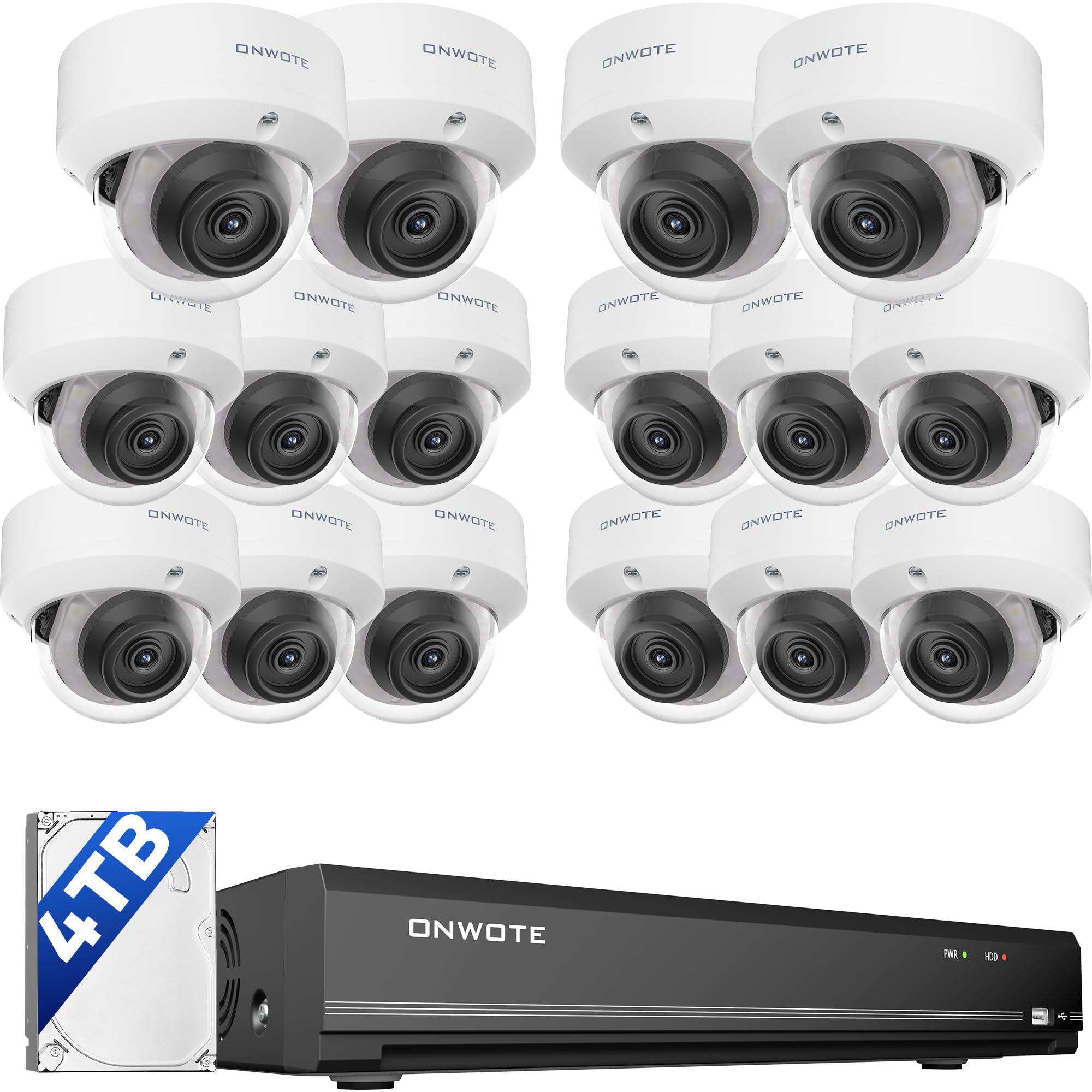 Amazon.com : ONWOTE 4K 16 Channel PoE Security Camera System, AI Face ...