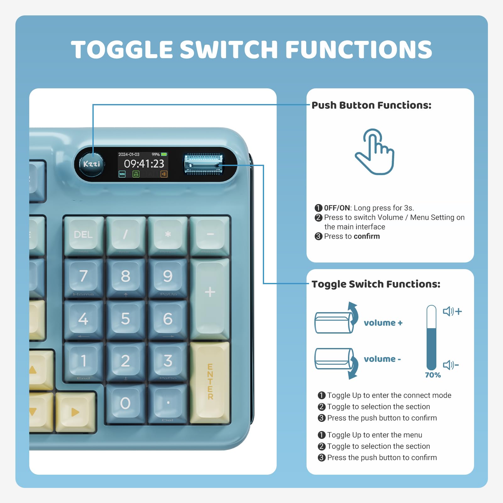 Snapklik.com : KZZI RK Royal Kludge Z98 Wireless Gaming Keyboard, 94 ...