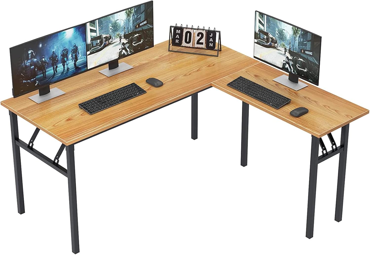 Amazon.com: Need L Shaped Desk Computer Desk, Foldable L Desk Corner ...