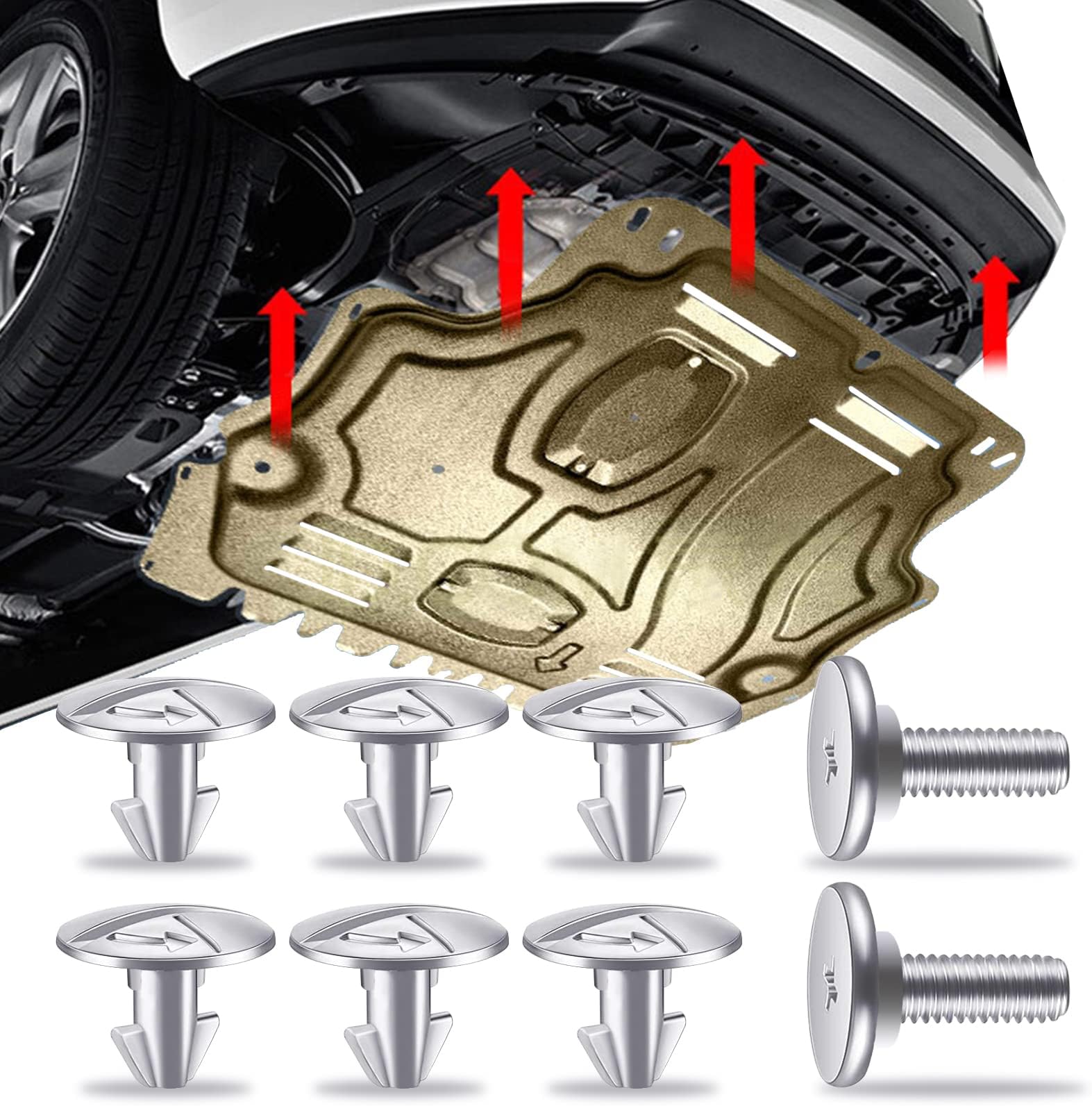 Amazon.com: 8Pcs Engine Lower Cover Pin Screws, 6PCS Radiator Access ...