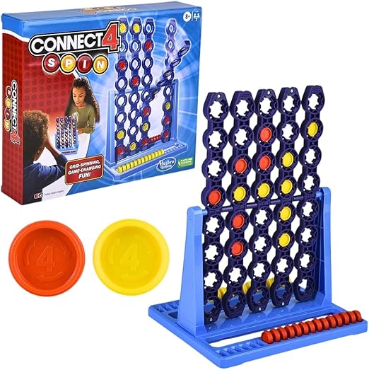 Amazon.com: Hasbro Gaming Connect 4 Spin Game, Features Spinning ...