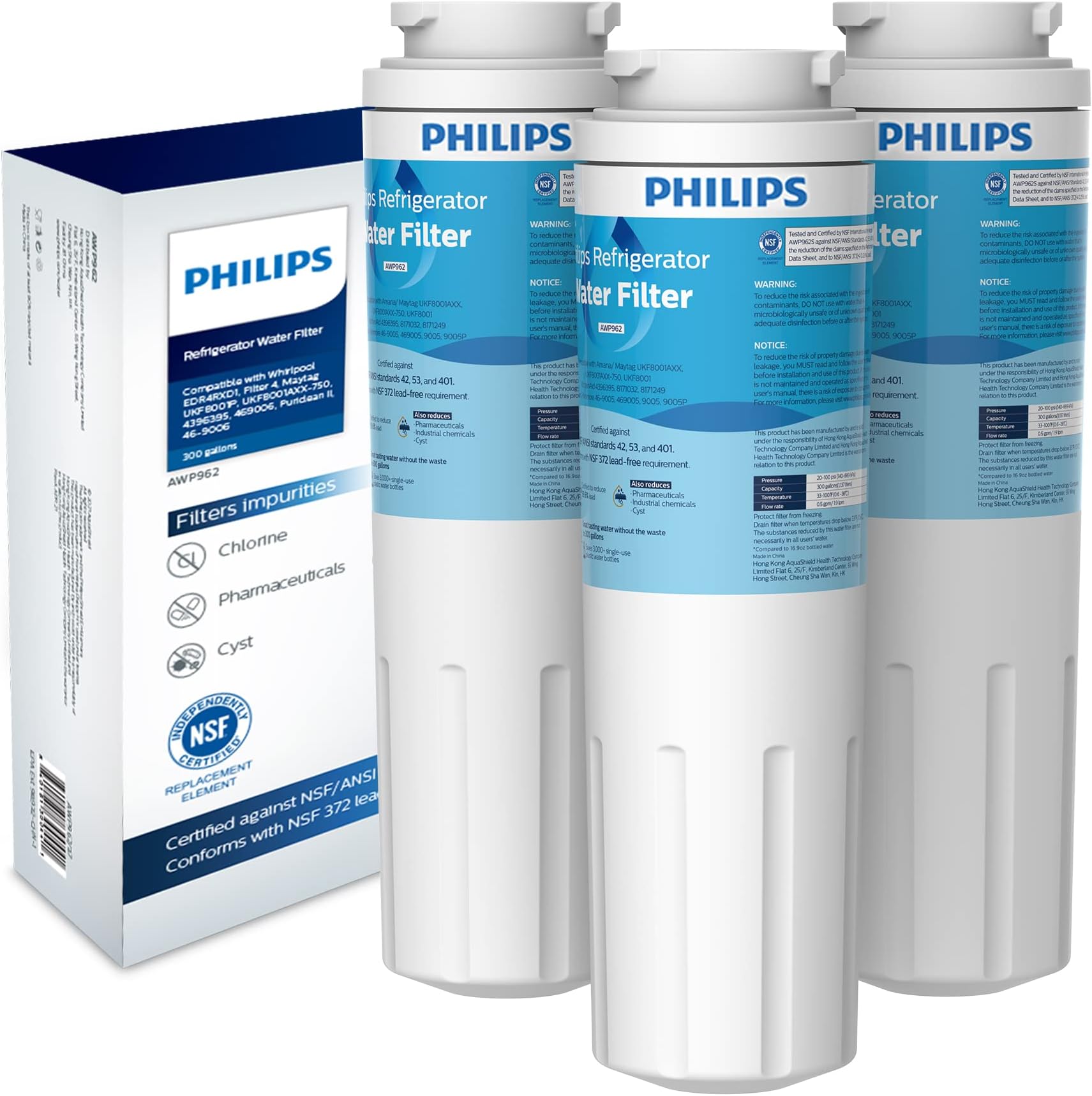 Amazon.com: Pureline UKF8001 Refrigerator Water Filter Replacement ...