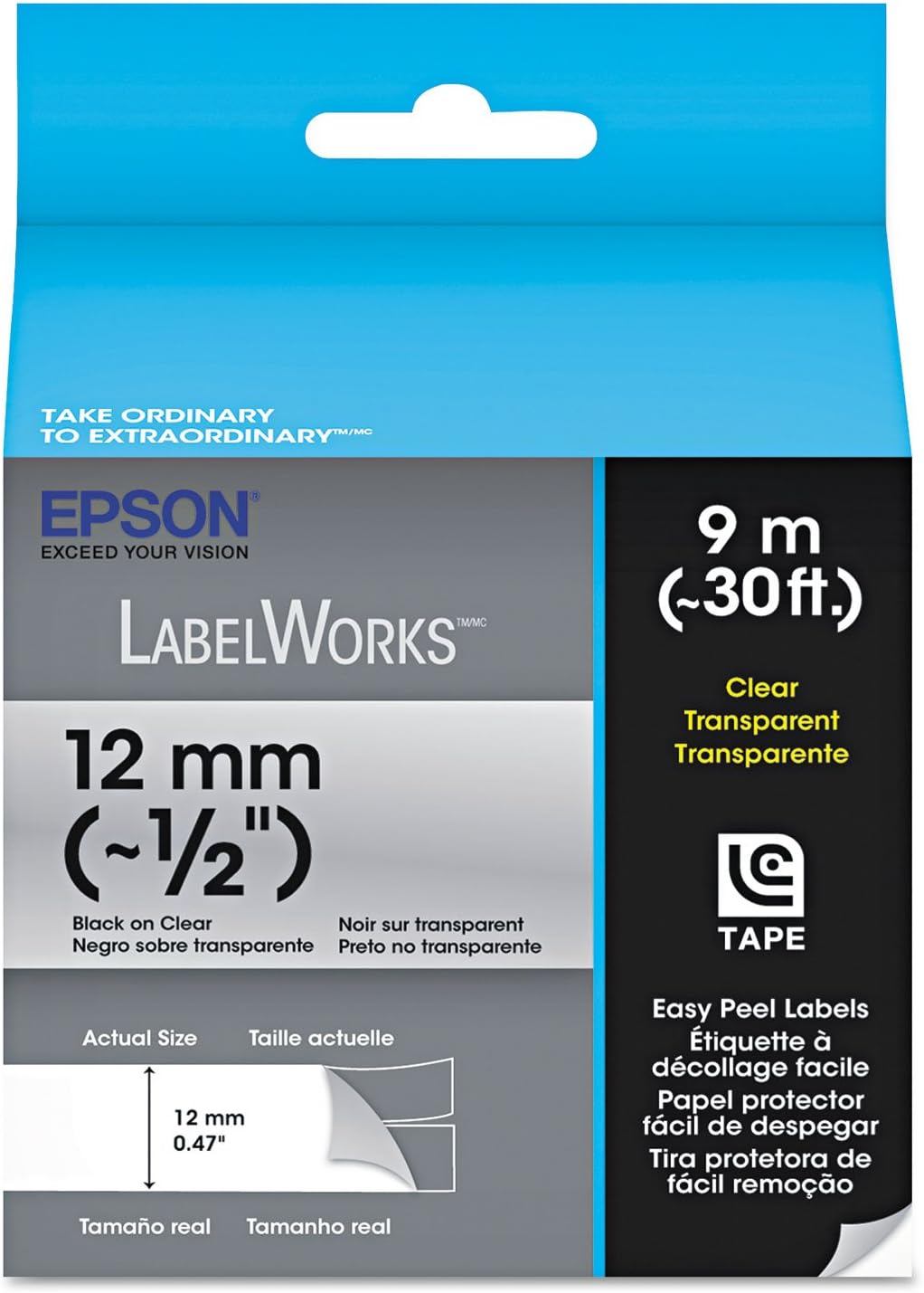 Amazon.com: Epson LabelWorks Clear Tape Cartridge (Black on Clear) (~1/ ...