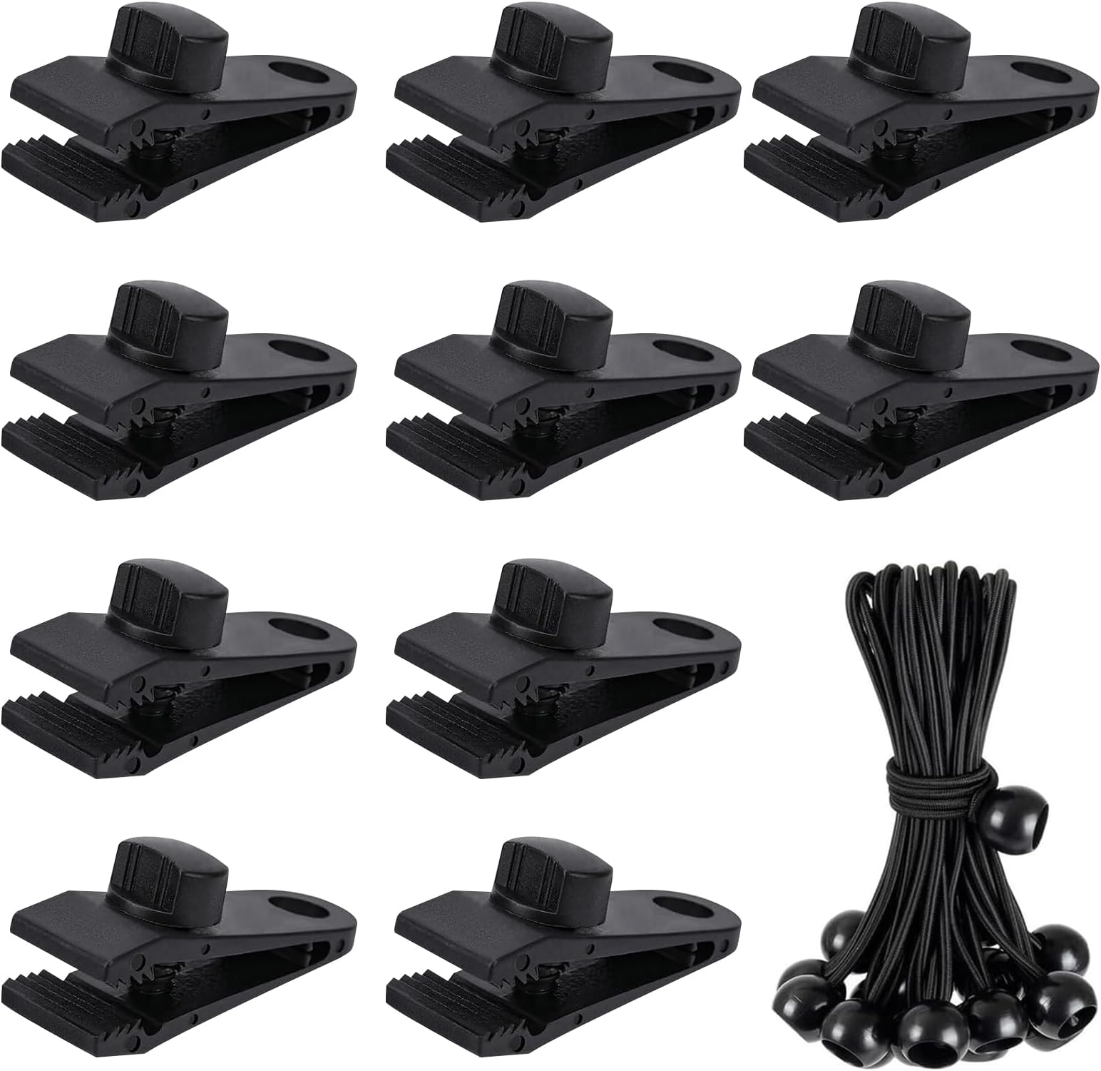 salbsever 10Pcs Heavy Duty Tarp Clips Lock Grip, Black, Industrial ...