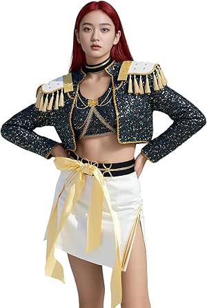 Amazon.com: Adult Pop Singers Costume Women Stage Performance Outfit ...