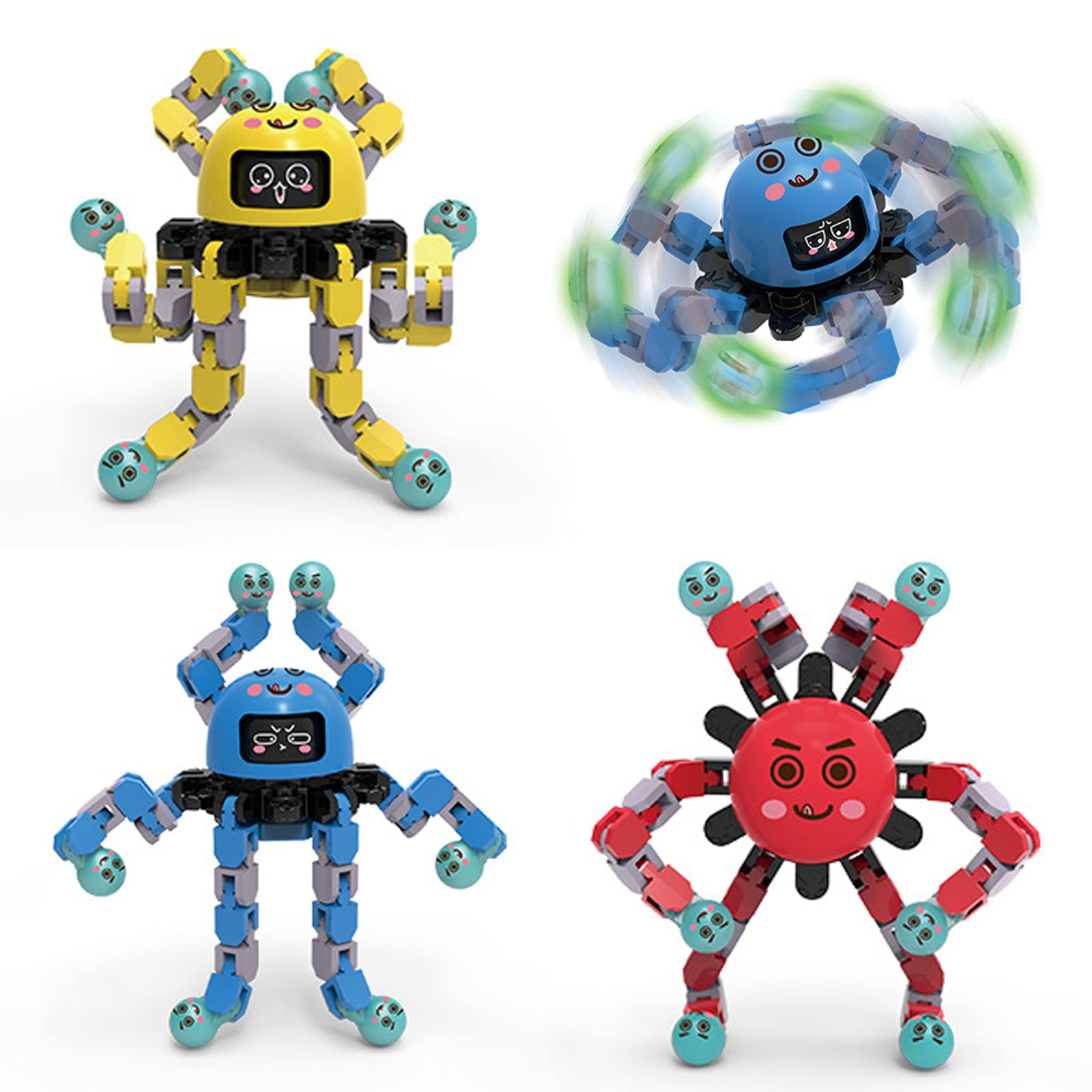 Transformable Fidget Spinner Toys, 3 Pack Fun Cartoon Face Swap ...