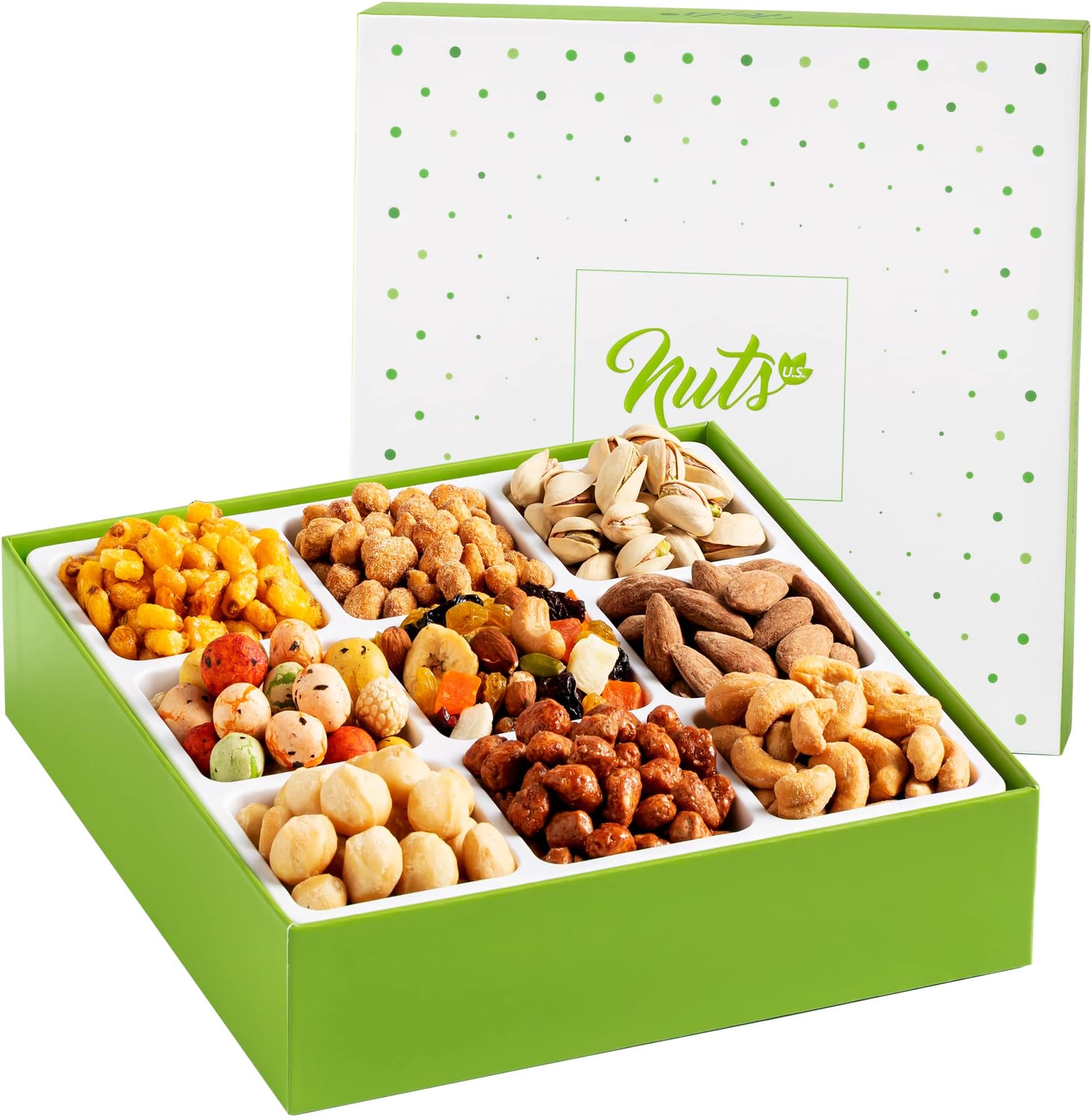 Amazon.com : Nuts Gift Box - 9 Variety - Gourmet Nut Gift Basket ...